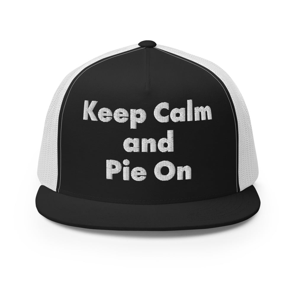 Apple Pie Trucker Cap, Keep Calm and Pie On- Embroidery (Black/ White ...