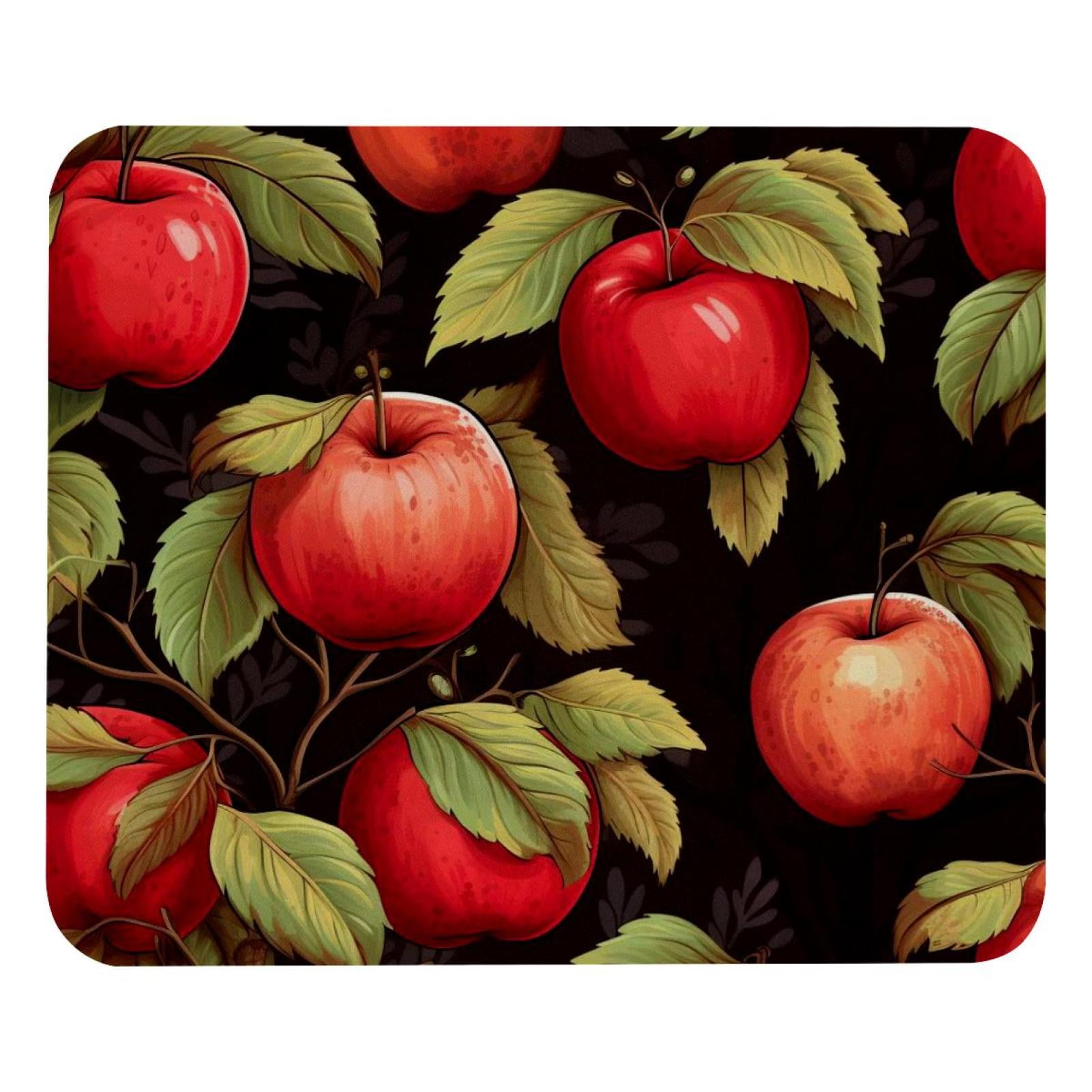 Apple Printed Non-Slip Rubber Bottom Gaming Mouse Pad 8.3x9.8 Inch ...