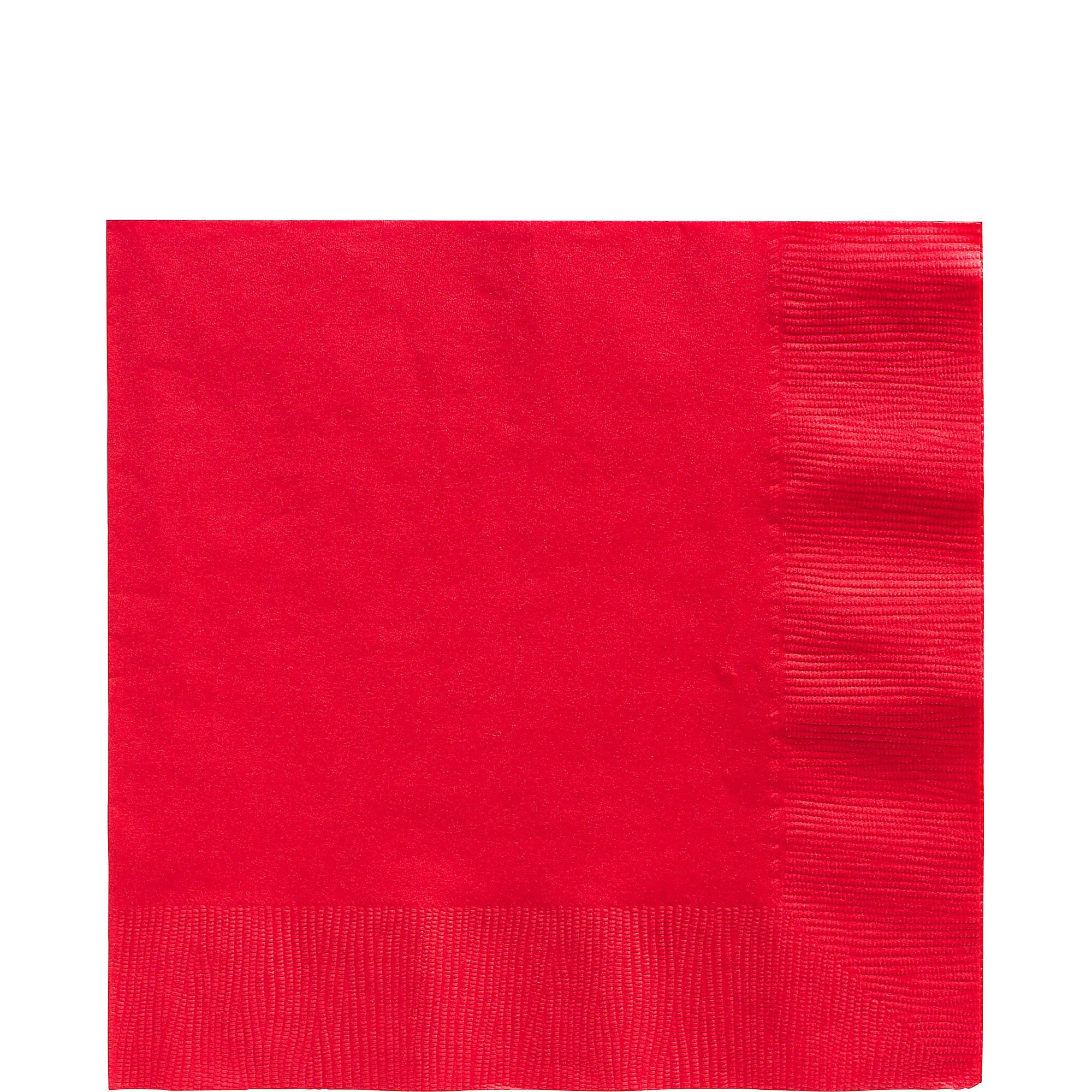 Amscan Lunch Napkins, 6-1/2" x 6-1/2", Apple Red, 100 Napkins Per Pack ...