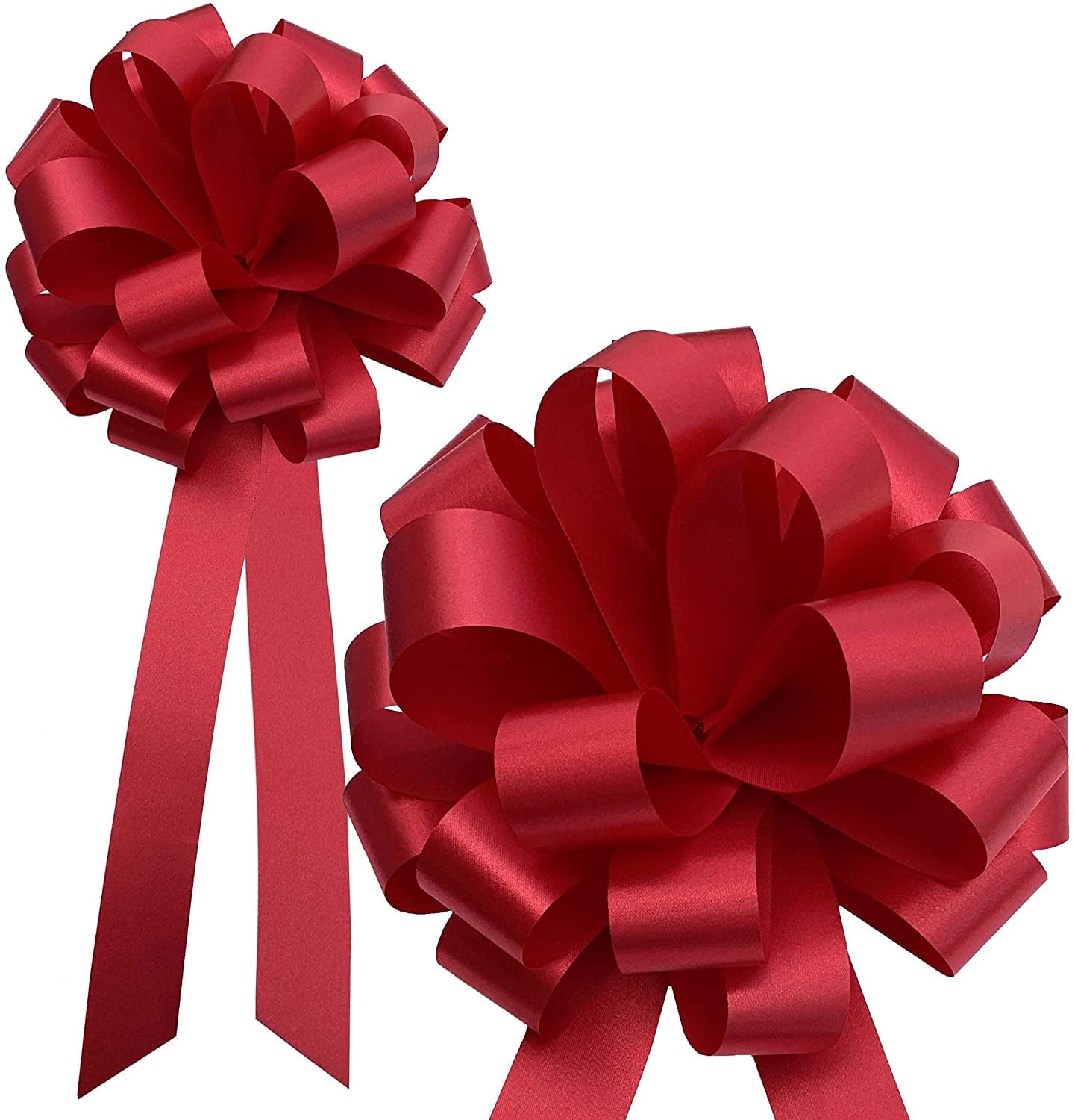 Apple Red Pull Bows with Tails - 8" Wide, Set of 6, Perfect for ...
