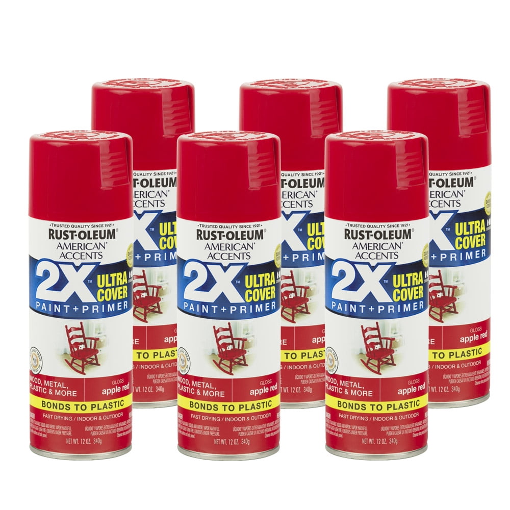 Apple Red, Rust-Oleum American Accents 2X Ultra Cover Gloss Spray Paint ...