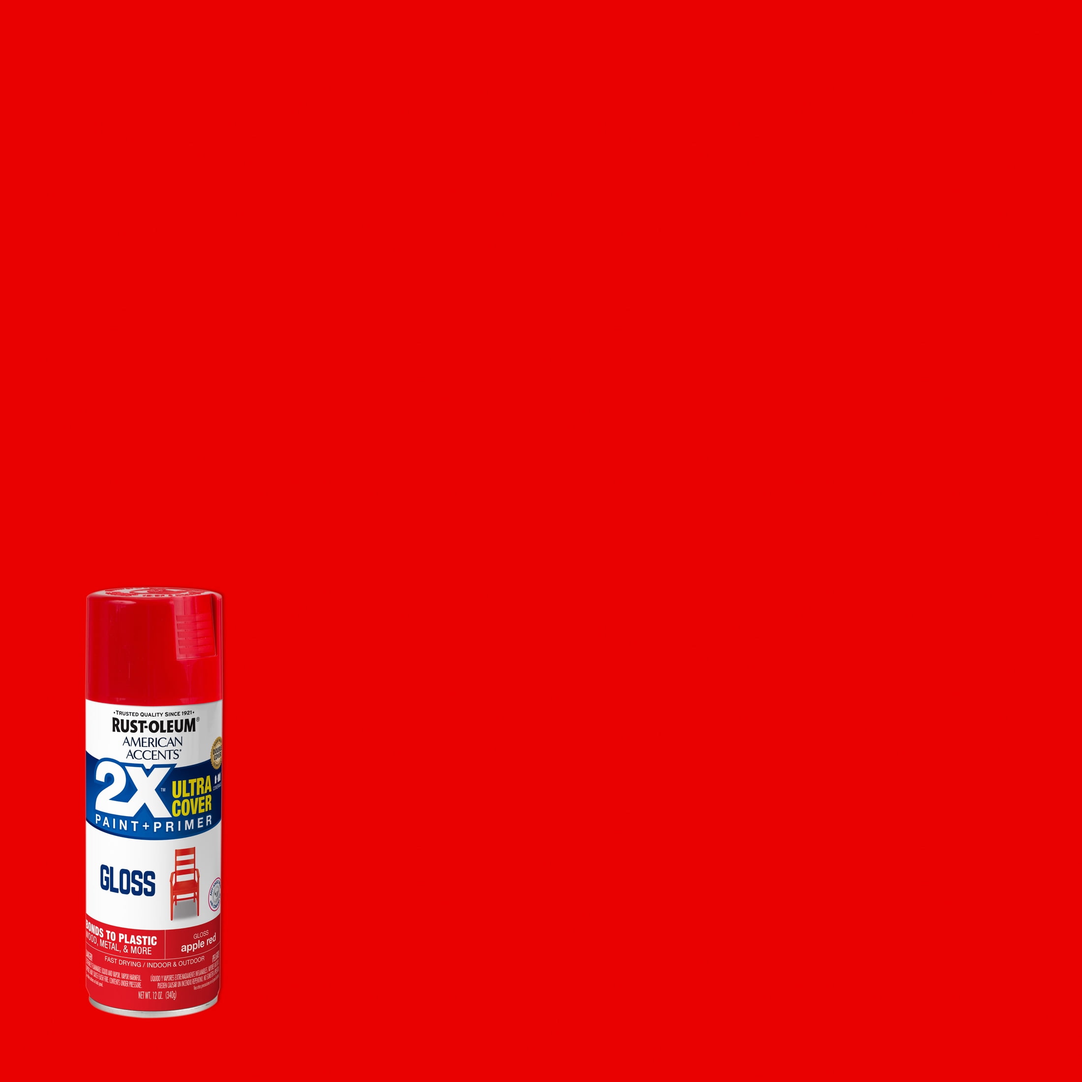 Apple Red, Rust-Oleum American Accents 2X Ultra Cover Gloss Spray Paint ...
