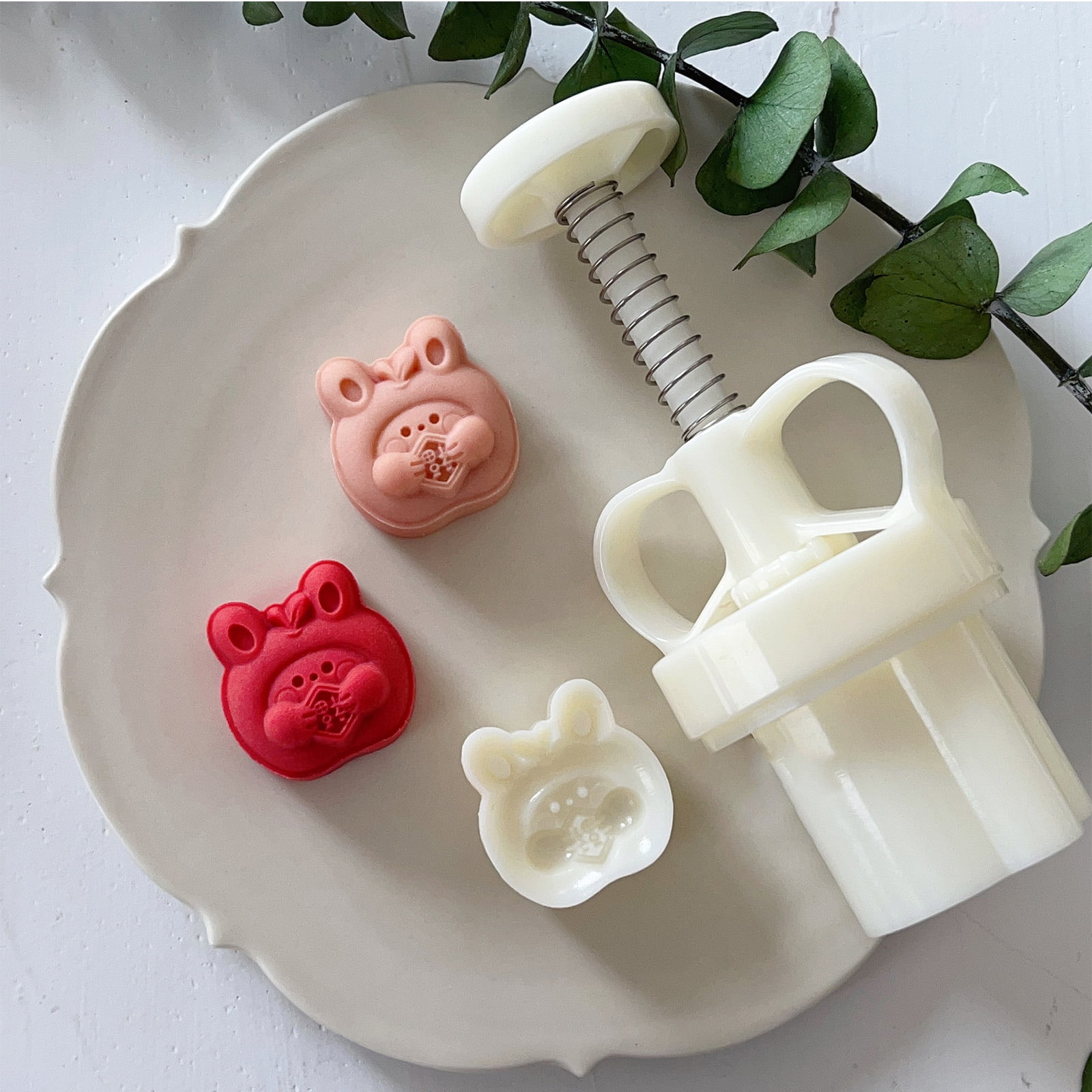 Apple Shape Bunny Mooncake Mold Chinese New Year Decoration Mold Fu ...