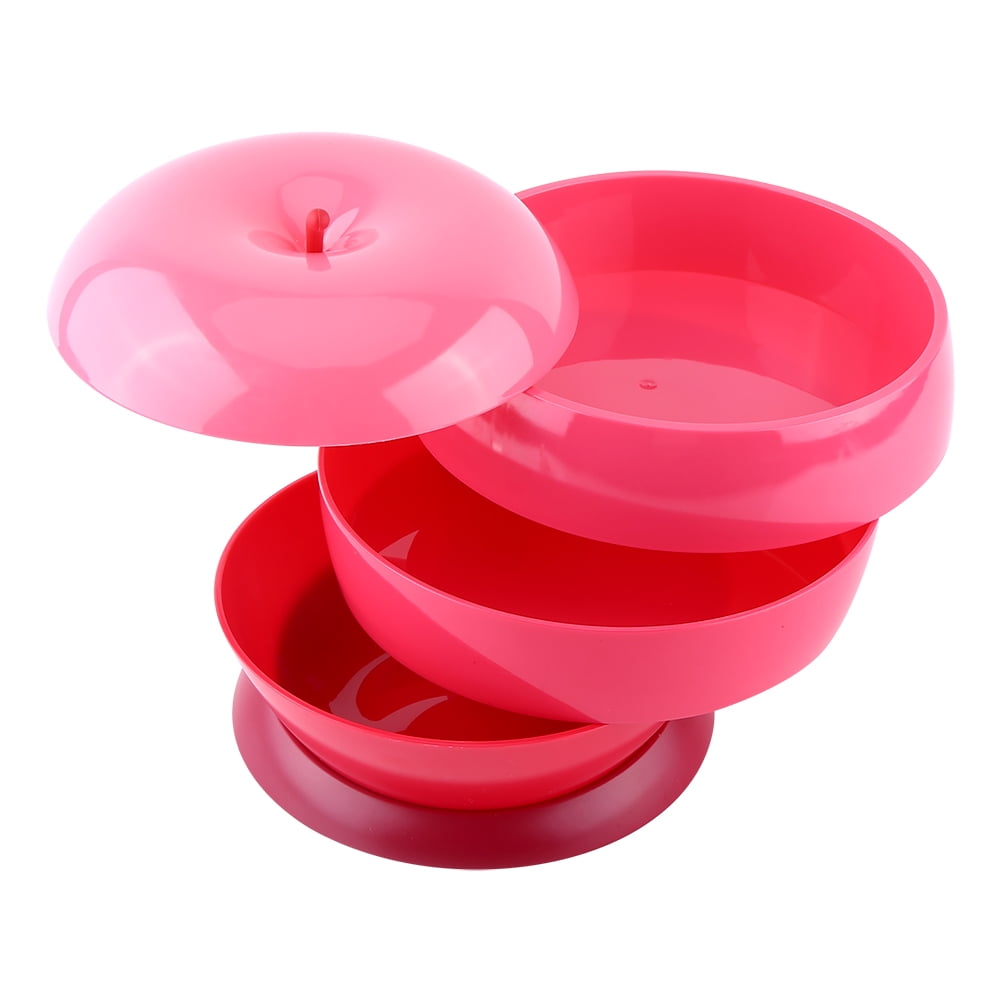 Apple Shape Plastic Organizer Boxes Rotation Food Storage Container ...
