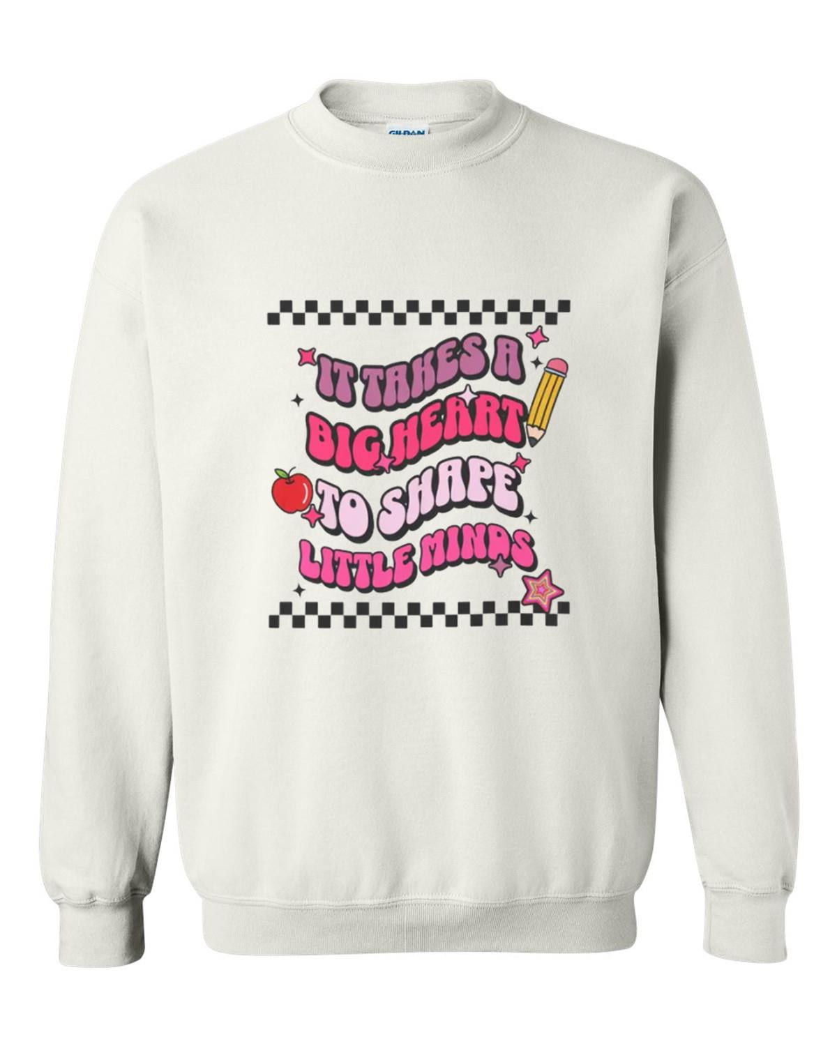 Apple Shaped Teacher Heart Quote Graphic Classroom Gift Sweatshirt, for ...