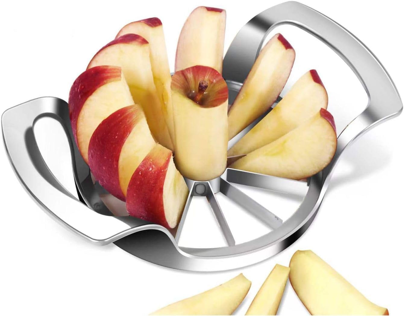 Apple Slicer,12-Blade Extra Large Apple Corer,Easy to Use, Time-Saving, Heavy Duty Stainless ...