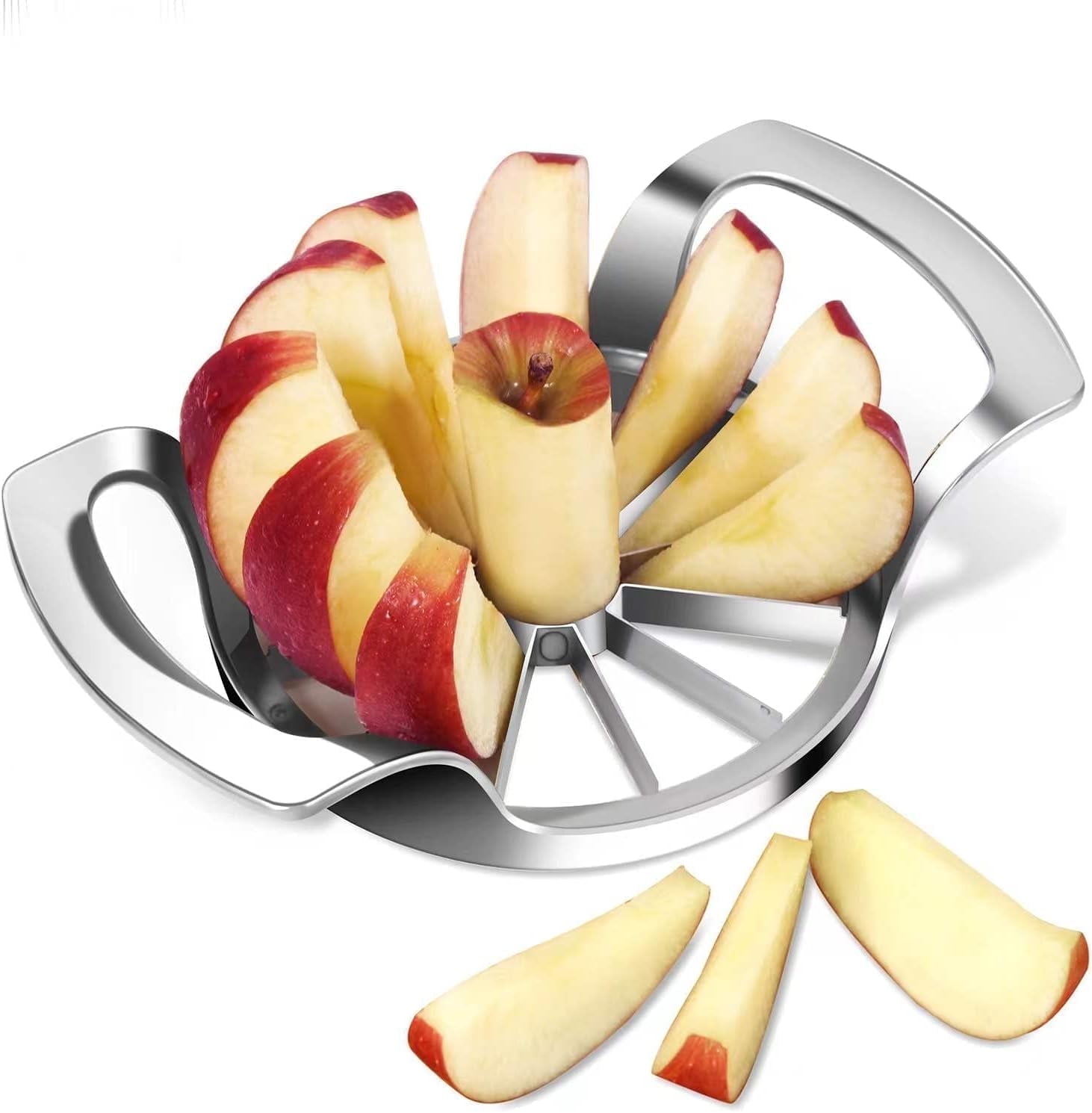 LIIGEMI Apple Slicer 12-Blade Extra Large Stainless Steel Fruit Cutter ...