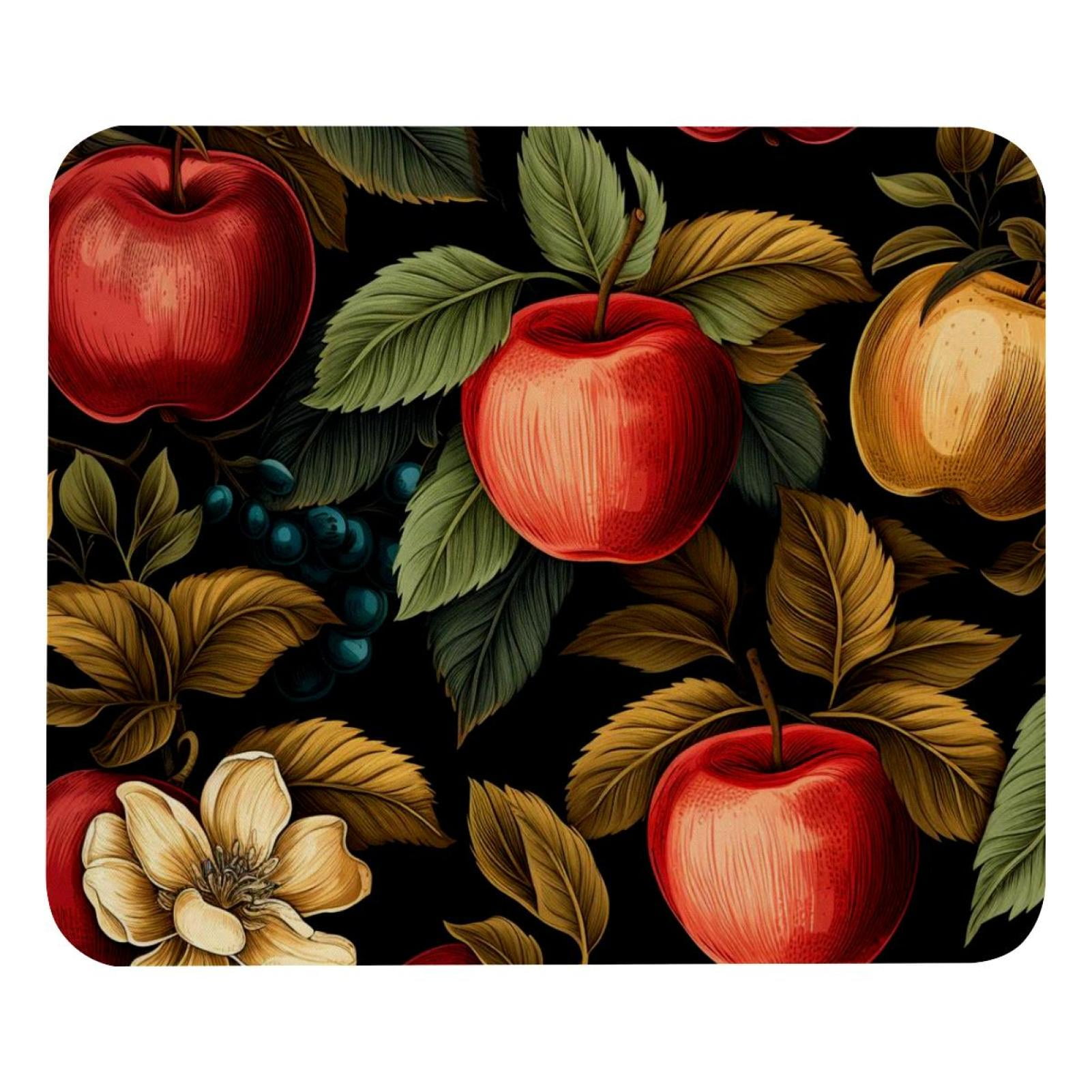 Apple Square Desk Mat Mousepad, 8.3x9.8 Inch Non-Slip Rubber Bottom ...