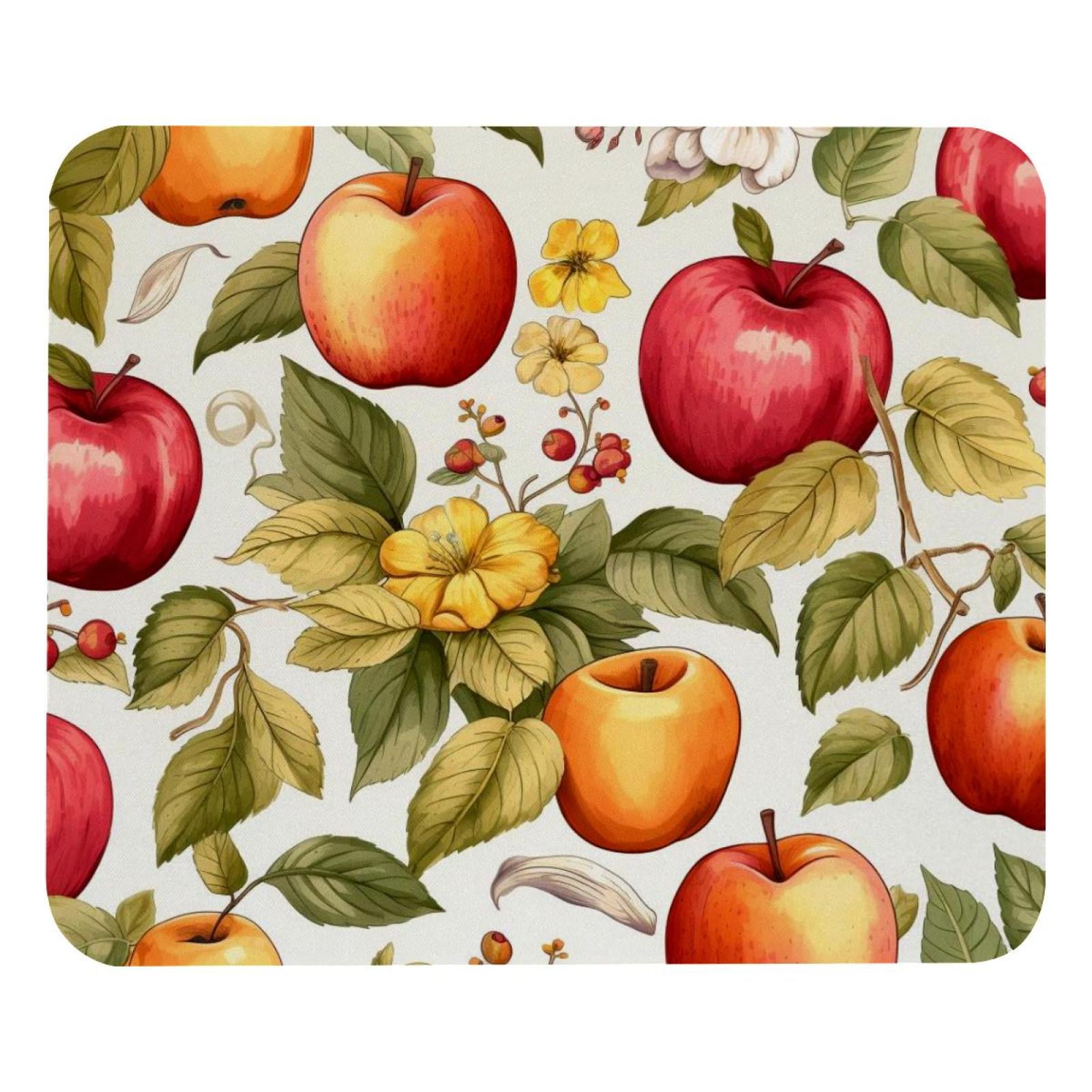 Apple Square Desk Pad Mouse Pad, 8.3x9.8 Inch Non-Slip Rubber Bottom ...