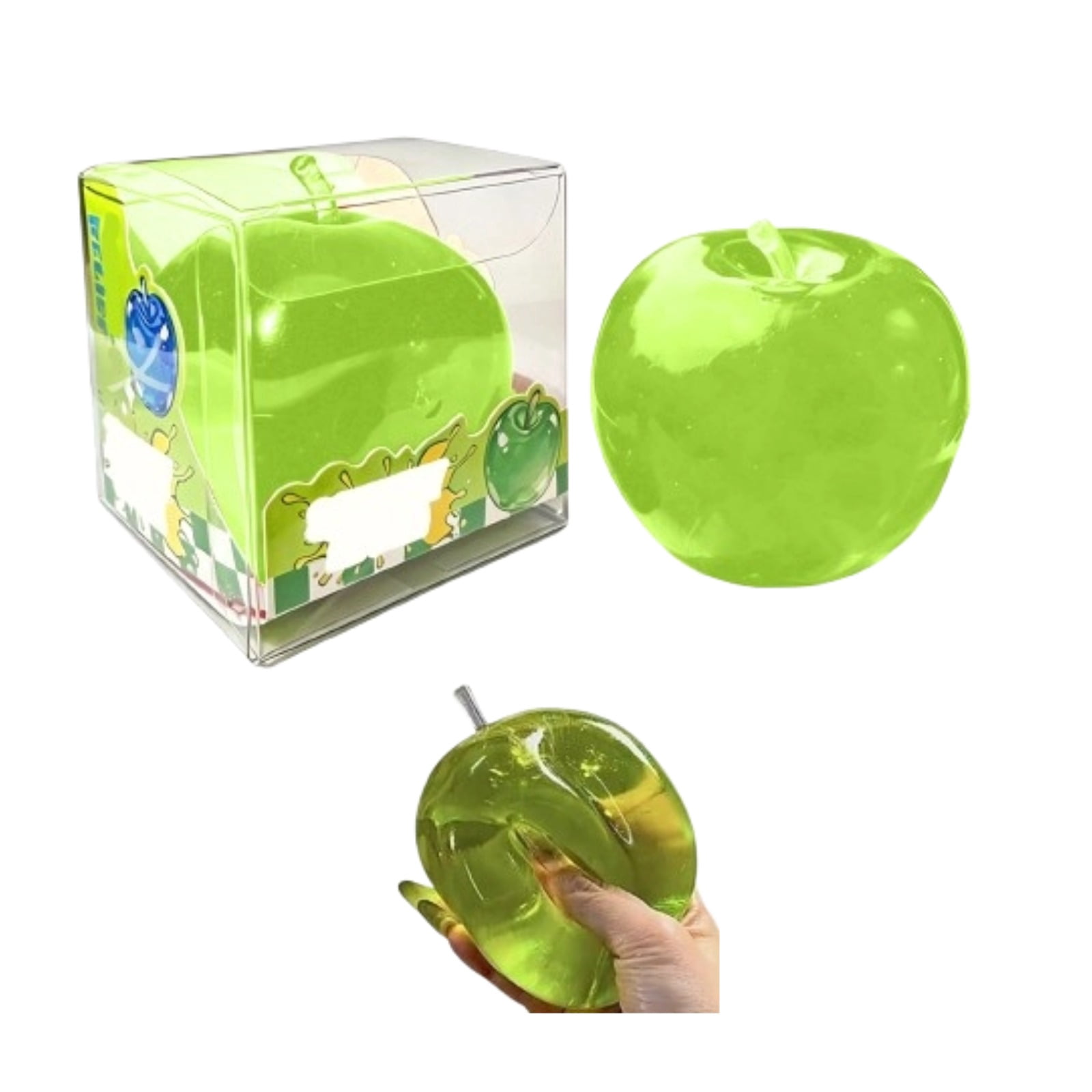 Apple Squishy, 2.4in Clear Cute Fruit Stress Balls, Soft Novelty ...