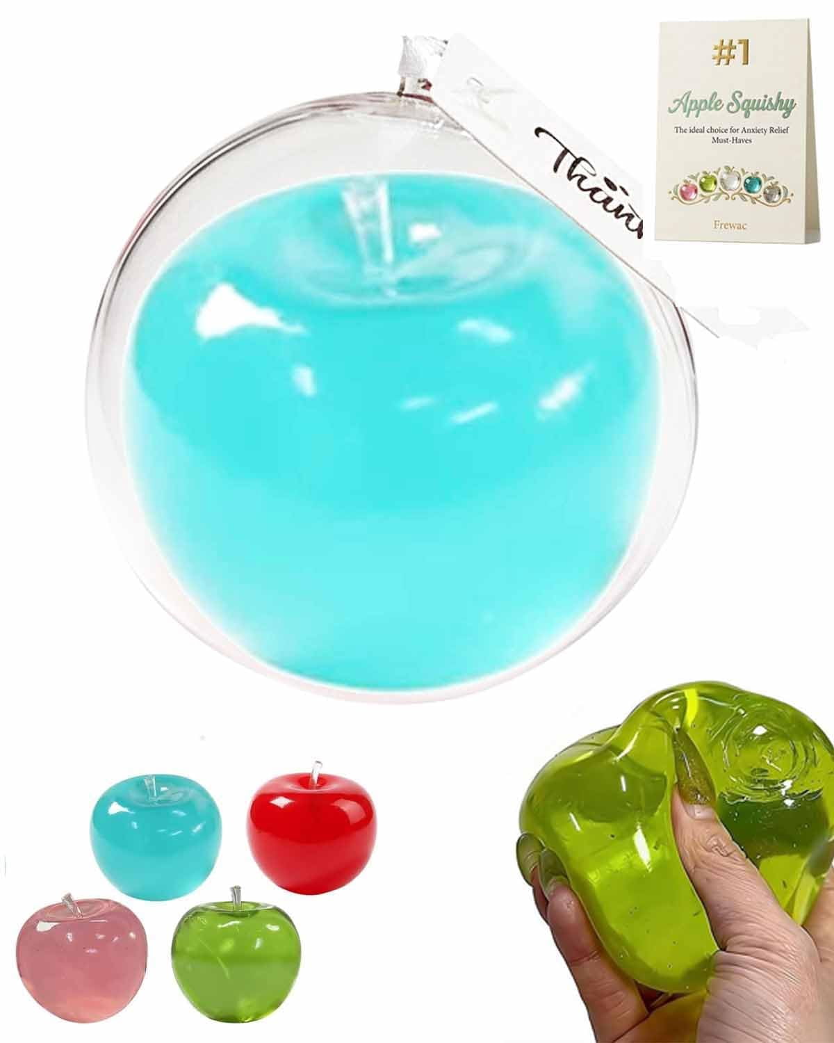 Apple Squishy, 3.15in Clear Cute Fruit Stress Balls, Soft Novelty ...