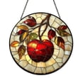 Apple Stained Glass Style Suncatcher, Realistic Red Fruit Window ...