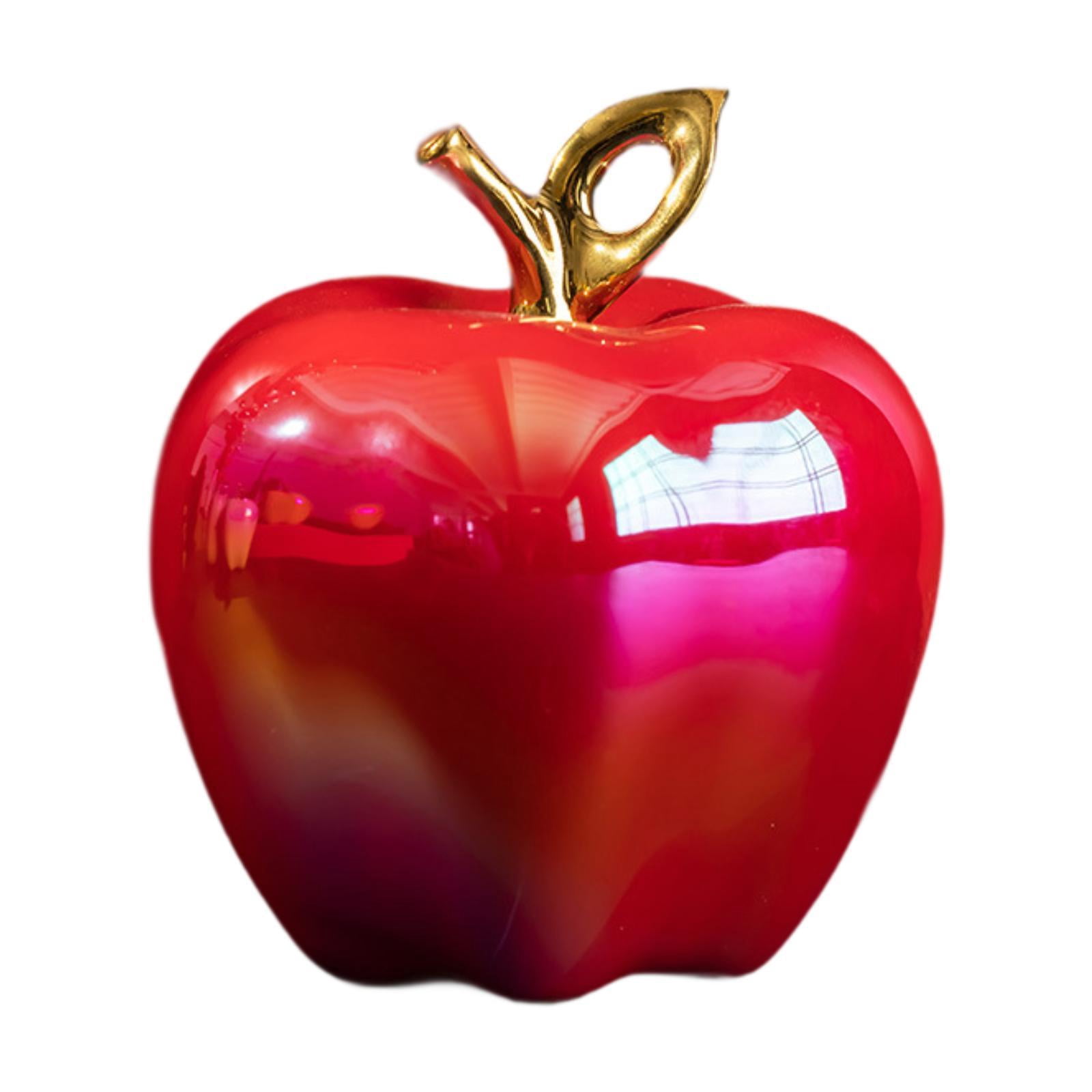 Apple Statue Sculpture Figurine Ceramic Glazed Finish Desk Decor for ...