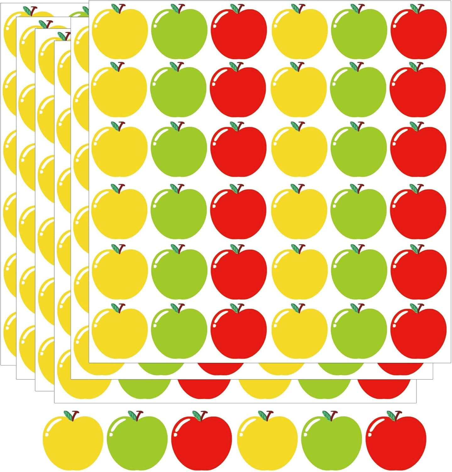 Apple Stickers for Kids 500 Pcs Multicolor Apple Shape Decal Stickers 1 ...