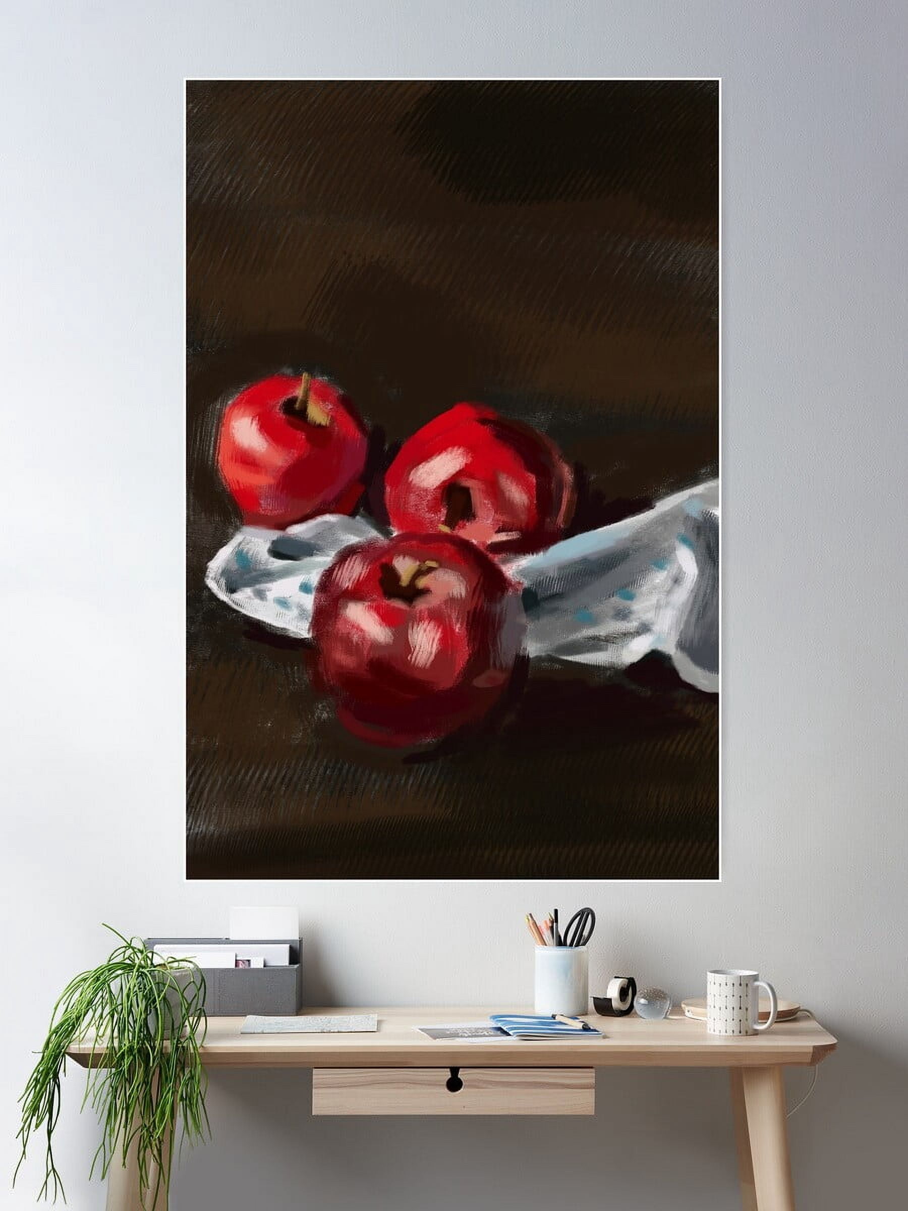 Apple Still Life Original Painting Poster Wall Art Modern Wall Decor ...
