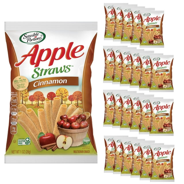 Apple Straws, Cinnamon Flavor, Gluten-Free Chips, Individual Snacks, 1 ...