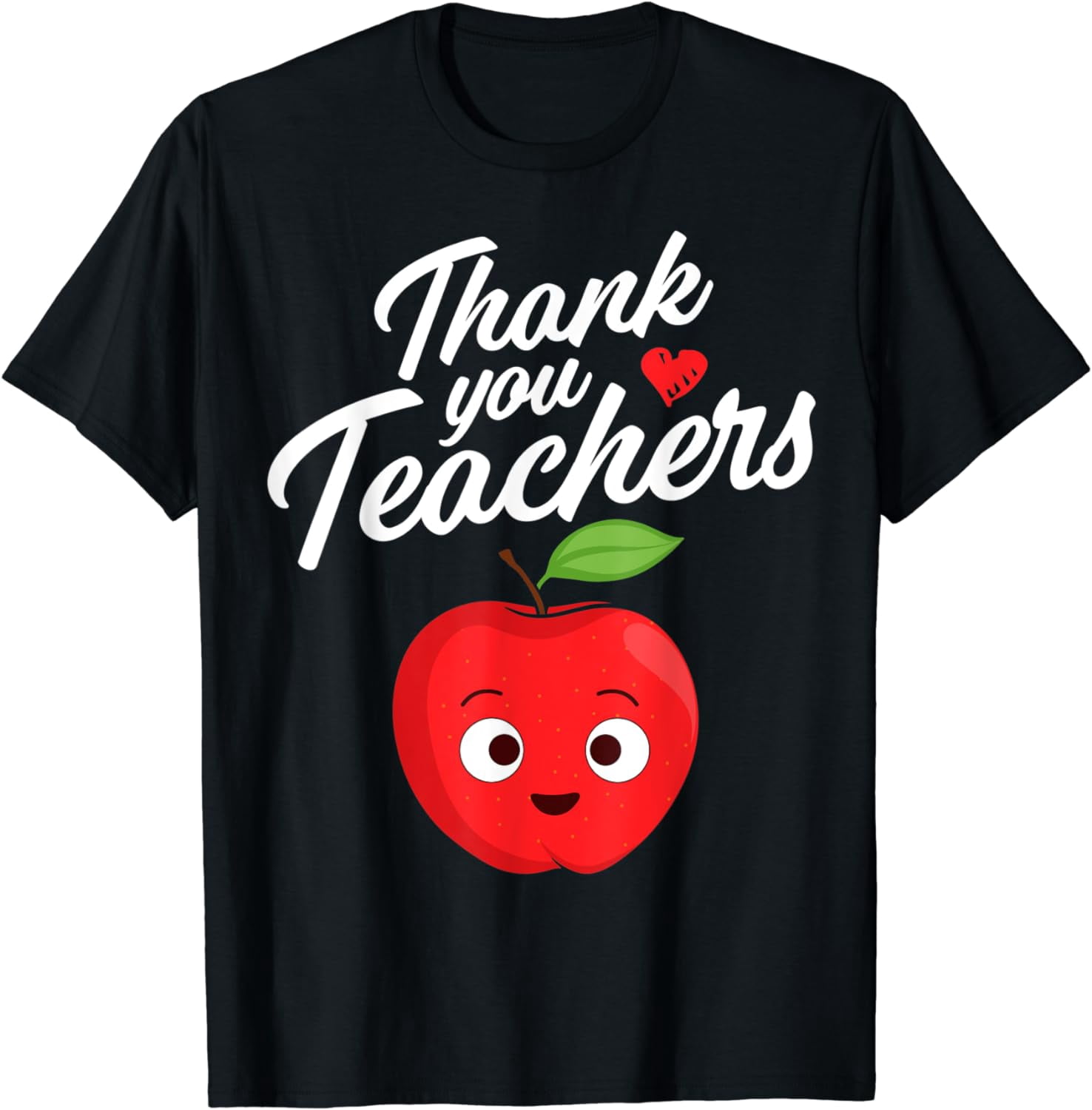 Apple Thank You Teachers Teacher Motivational Appreciation Cotton T ...