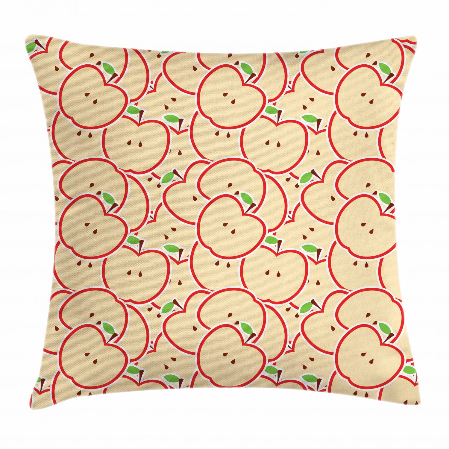 Apple Throw Pillow Cushion Cover, Healthy Refreshing Fruit from Orchard ...