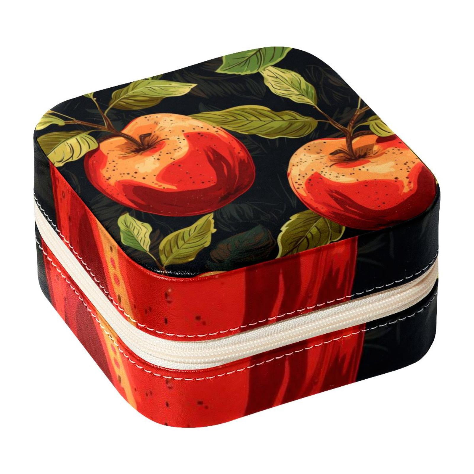 Apple Travel Portable Square Jewelry Box Earring Necklace Bracelet ...
