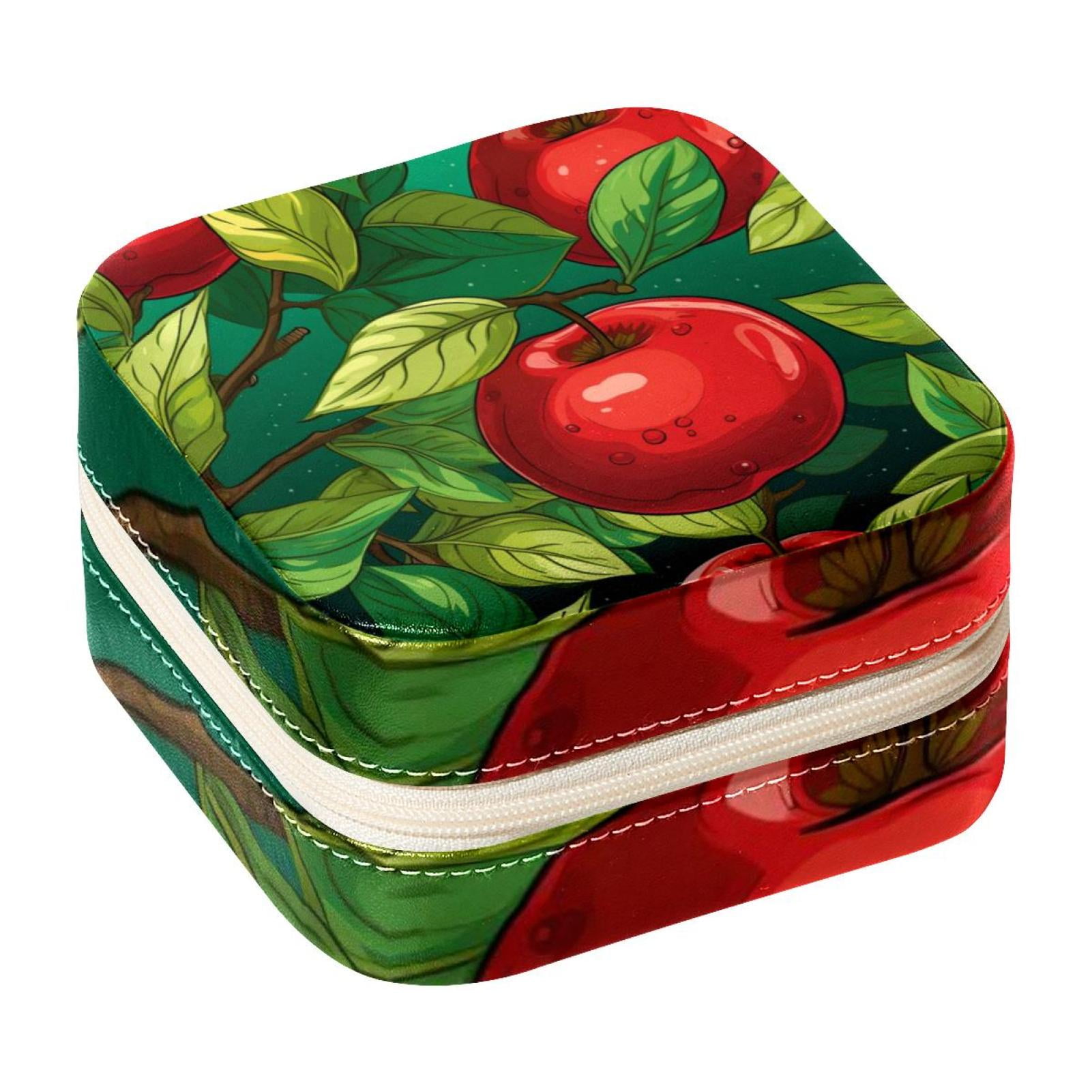 Apple Travel Portable Square Jewelry Box Organizer Earring Necklace ...