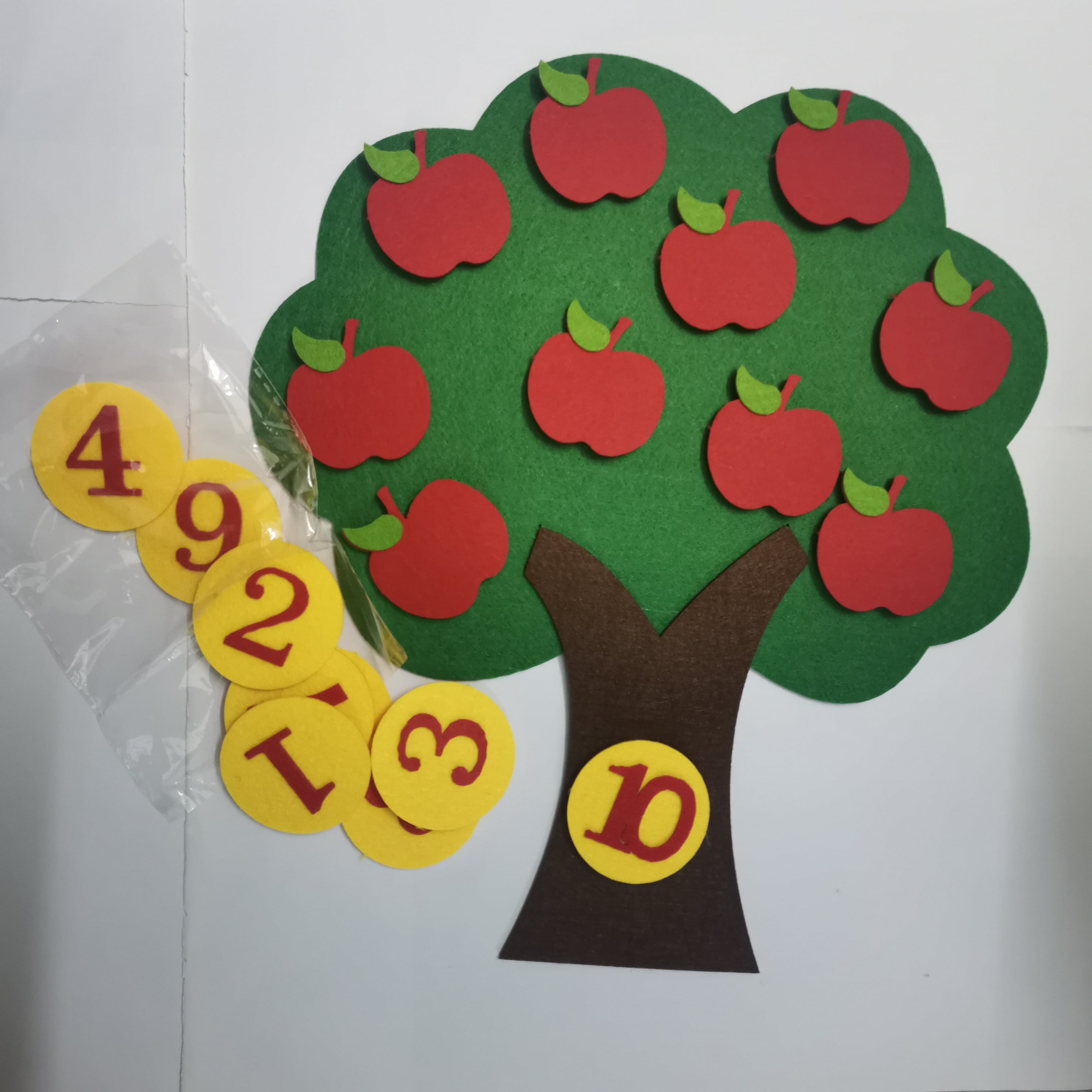 Apple Tree Learning Numbers Felt Board For Toddlers,Counters For Kids ...