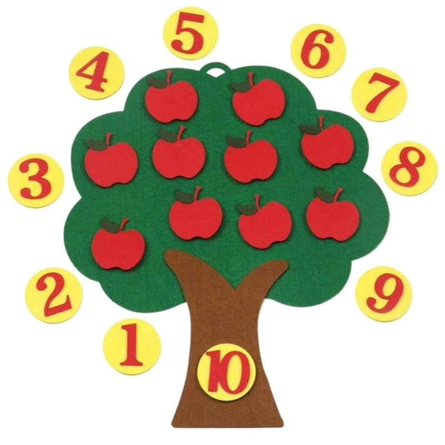 Apple Tree Match Digital Teaching Toy Non Woven Puzzle Toy Kindergarten ...