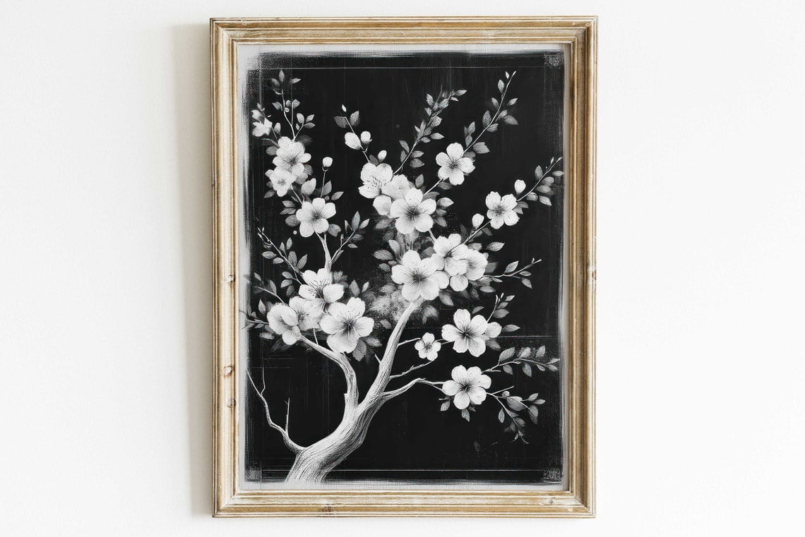 Apple Tree Print, Apple Branch Painting, Apple Tree Flowers, Apple ...