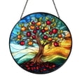 Apple Tree Sun Catcher Stained Glass Style Round Window Hanging Decor ...