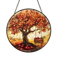 Apple Tree Swing Stained Glass Suncatcher, Fall Window Decor, Gift for ...
