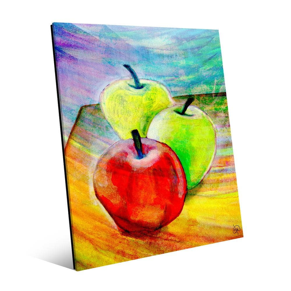 Apple Trio Acrylic Abstract Wall Art Print 11 in. x 14 in. - Walmart.com