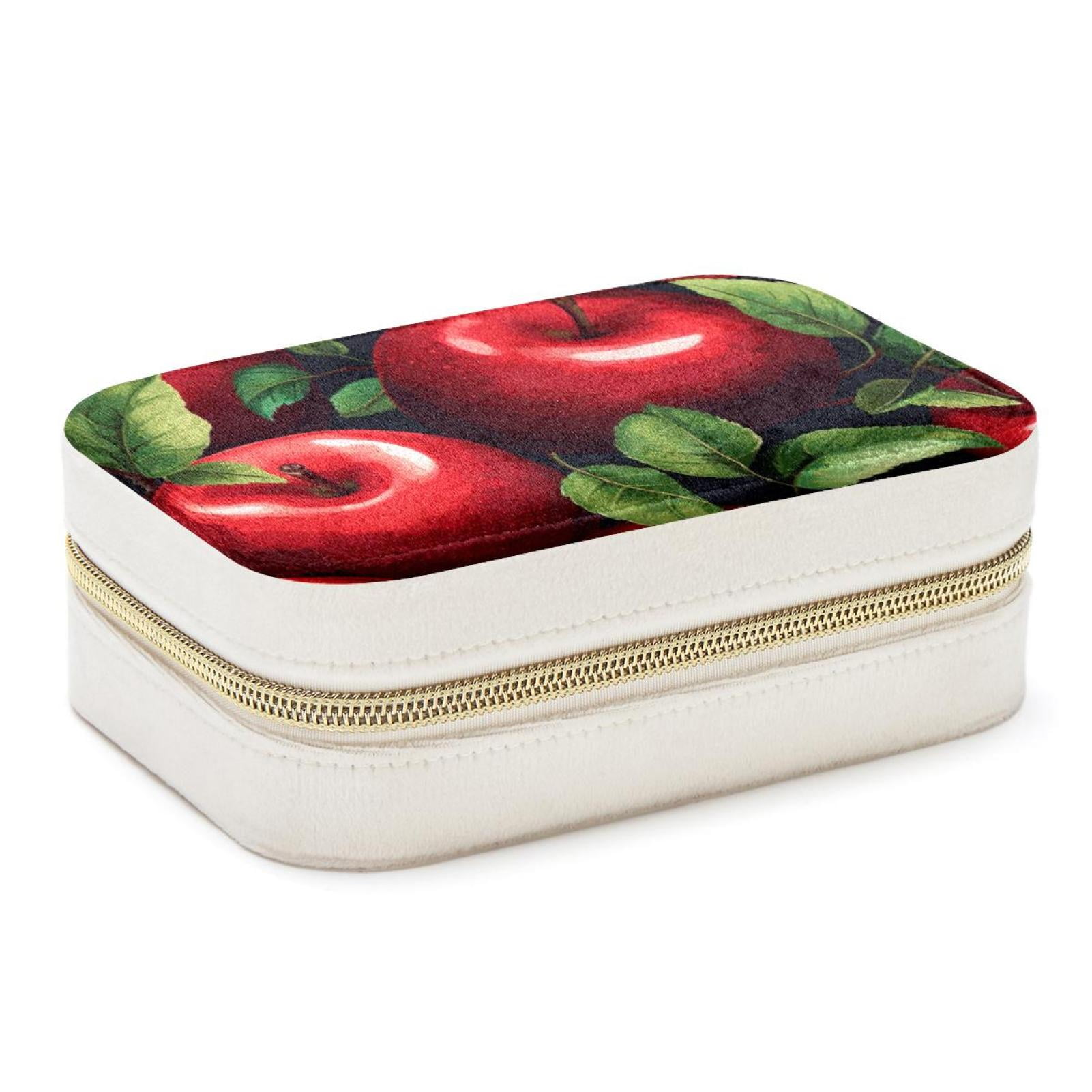 Apple Velvet Portable Travel Organizer Box with Removable Compartment ...