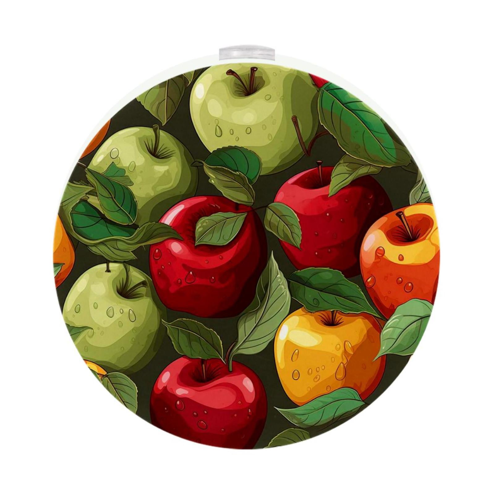 Apple Warm White Led Round Night Light-2Pcs, Portable Plug-in Dusk to ...