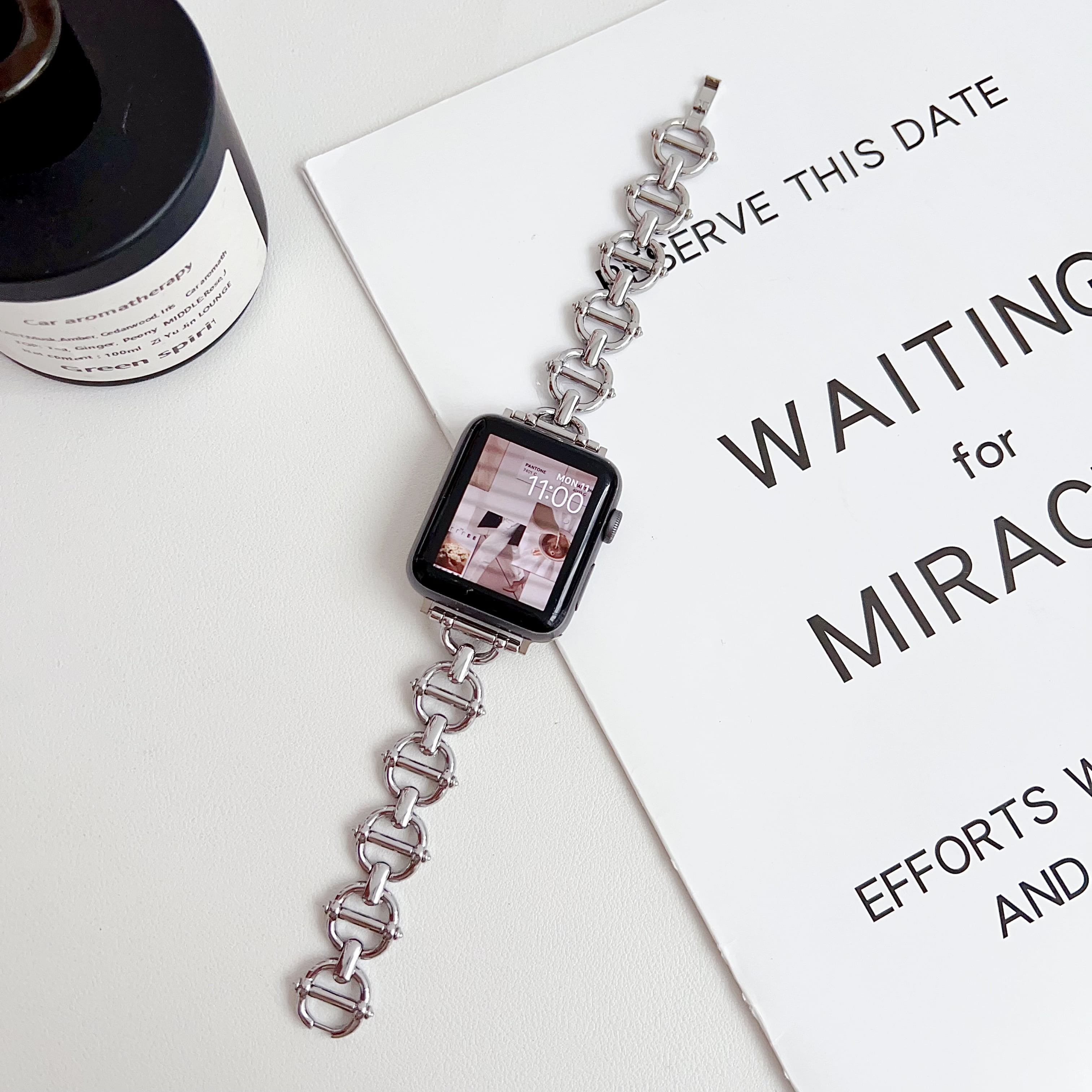 for Apple Watch 38/40/41mm Cool Women Chain Smartwatch Bands Compatible ...