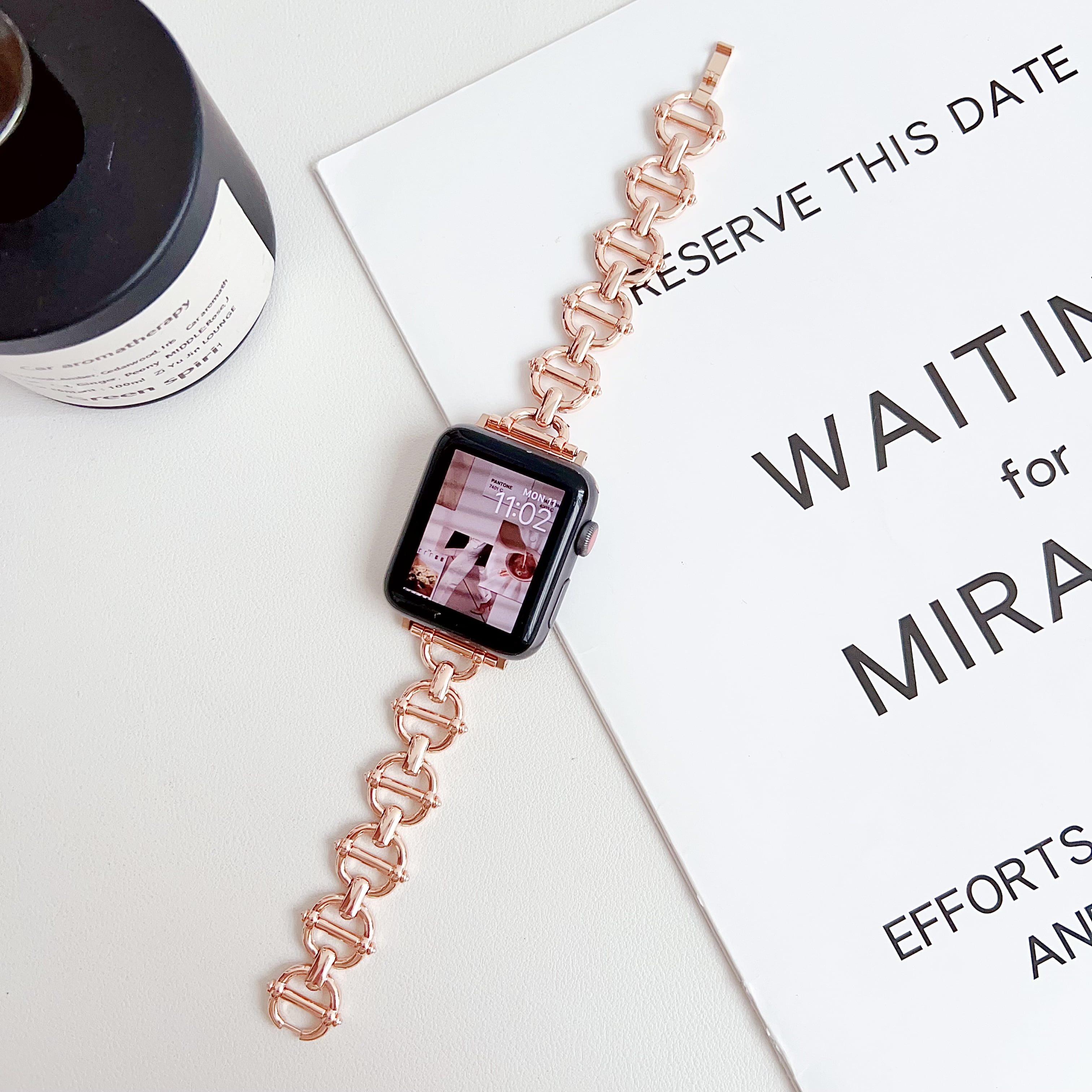 for Apple Watch Band 38mm 40mm 41mm, Stylish Bracelet Chain Adjustable ...