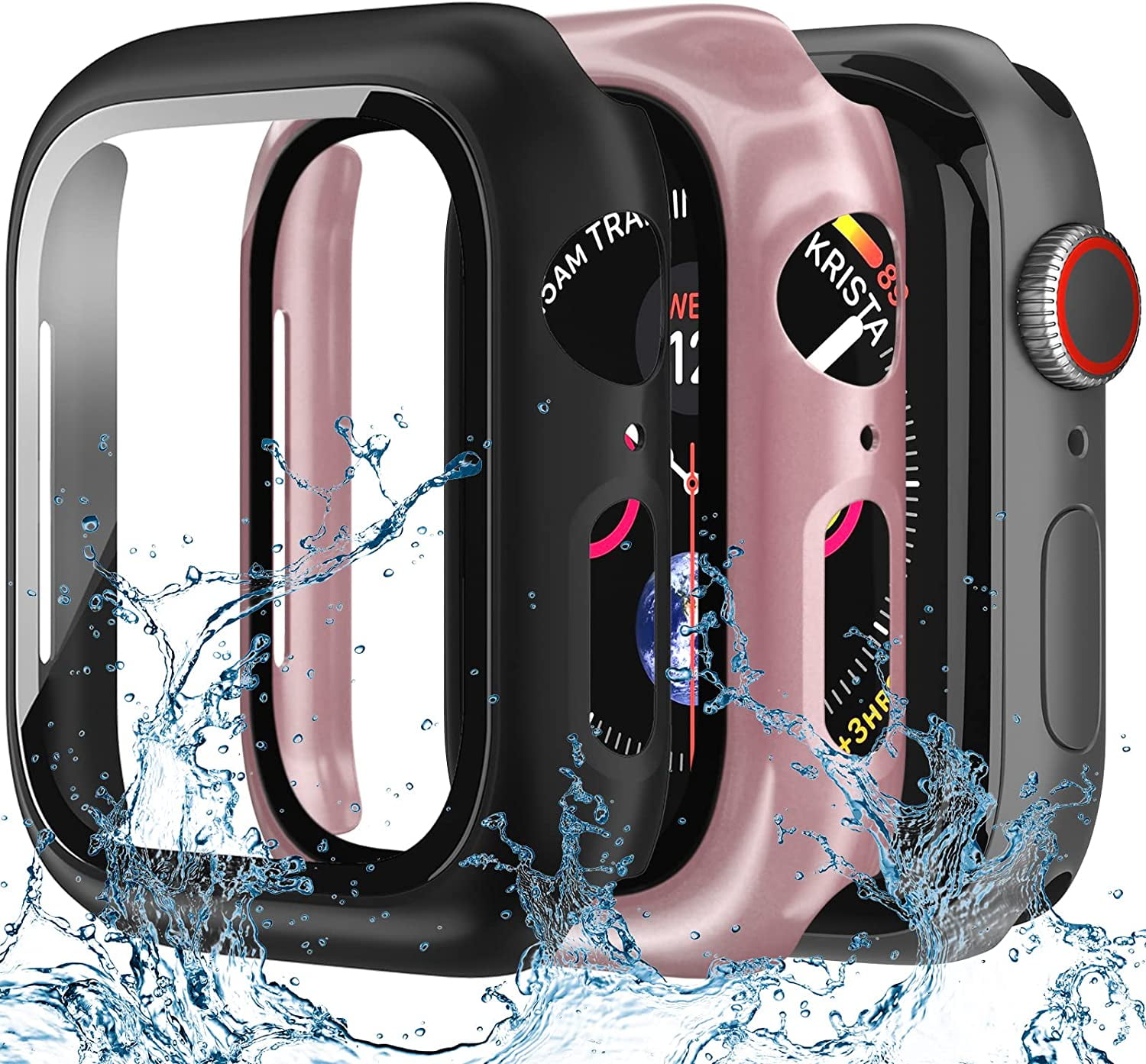 Apple Watch Case 2 Pack Apple Watch Screen Protector 44mm SE Series 6 5 ...