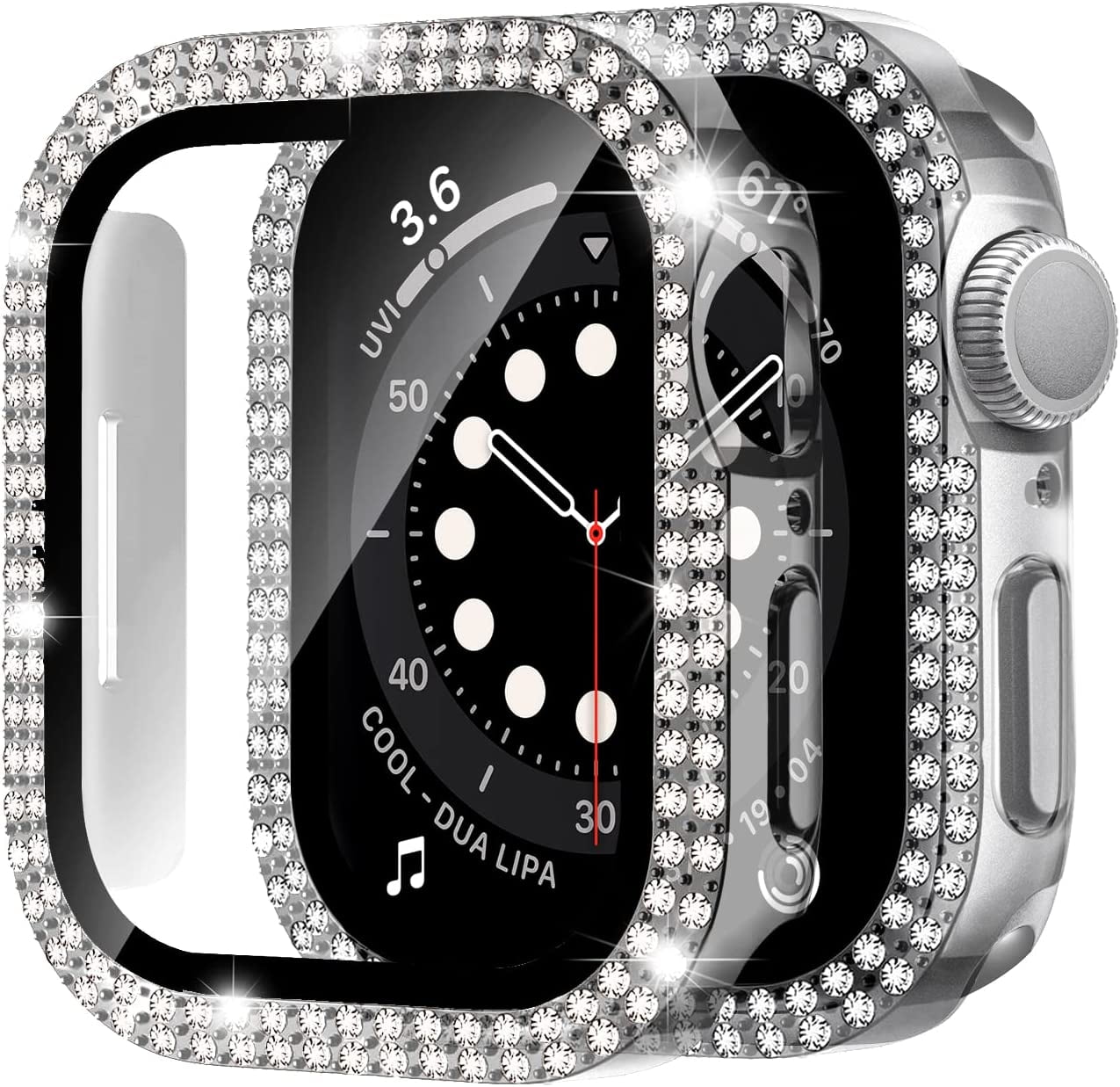 Apple Watch Case 45mm Series 7 with Glass Screen Protector,Sparkle ...