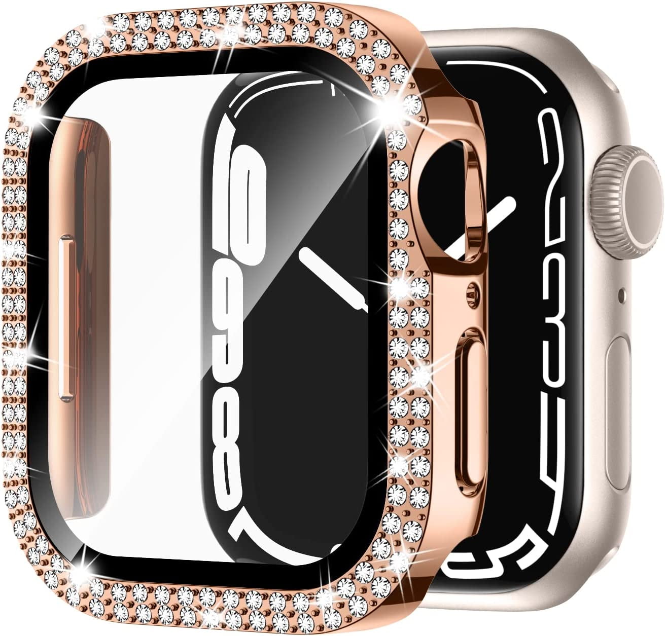 for Apple Watch Case Series 7/8 41mm with Tempered Glass Screen ...