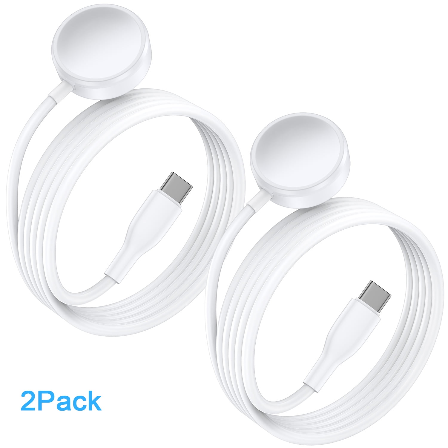 For iWatch Watch Charger,2pack 3FT Magnetic Wireless Portable Usb C ...