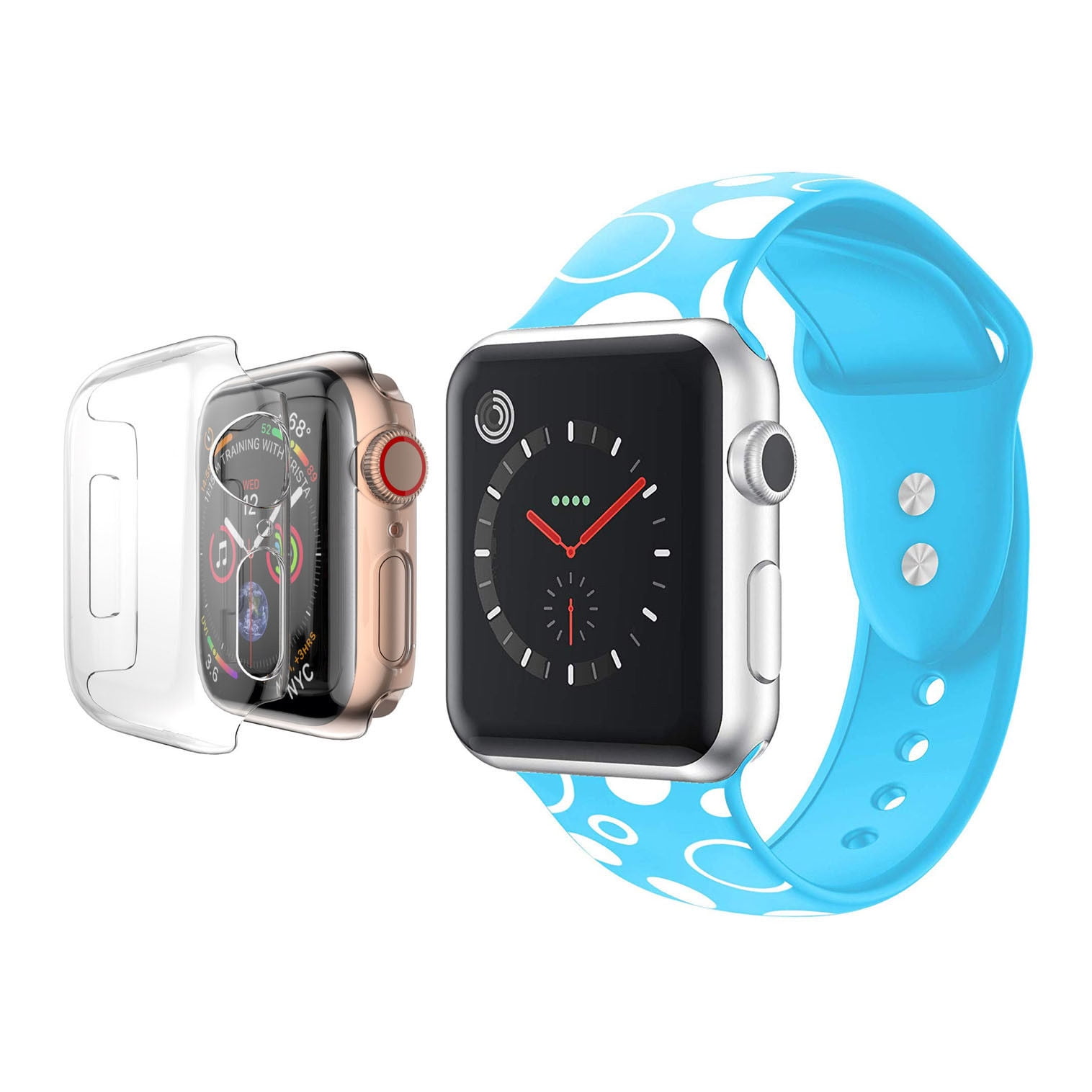 Apple Watch Replacement Bands 40mm with Full Body Clear Hard Case ...