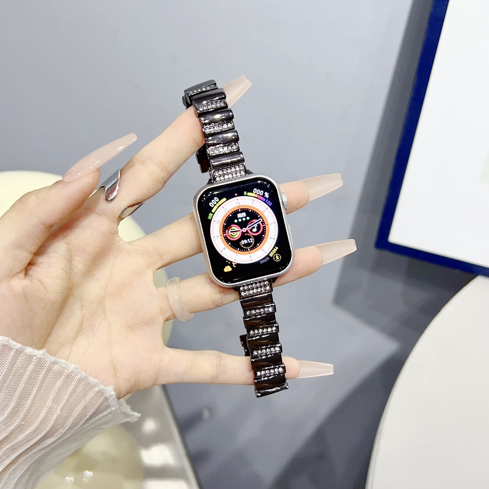 For Apple Watch Series 10 46mm Band for Women Men, Sparkling Metal ...