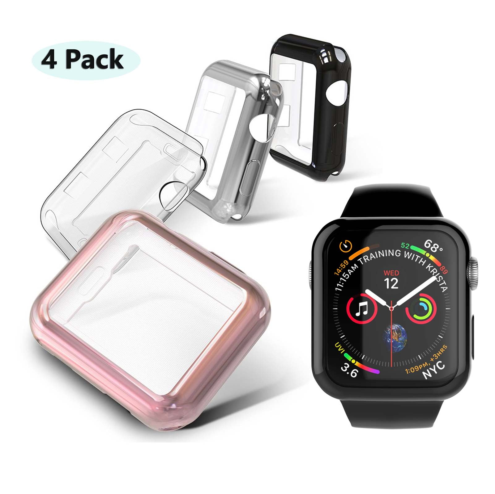 for Apple Watch Series 3 2 1 38mm Case, Njjex 4 Pack All Around ...