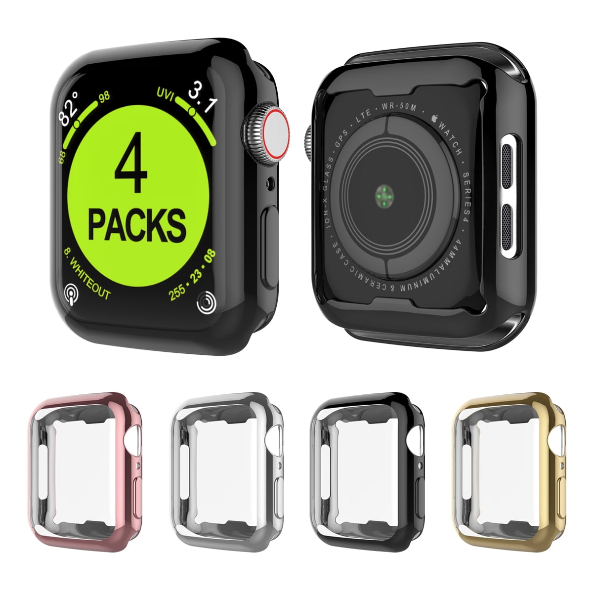 Apple Watch Series 6 / Apple Watch SE [40mm] Case, Takfox [4-Pack] with ...