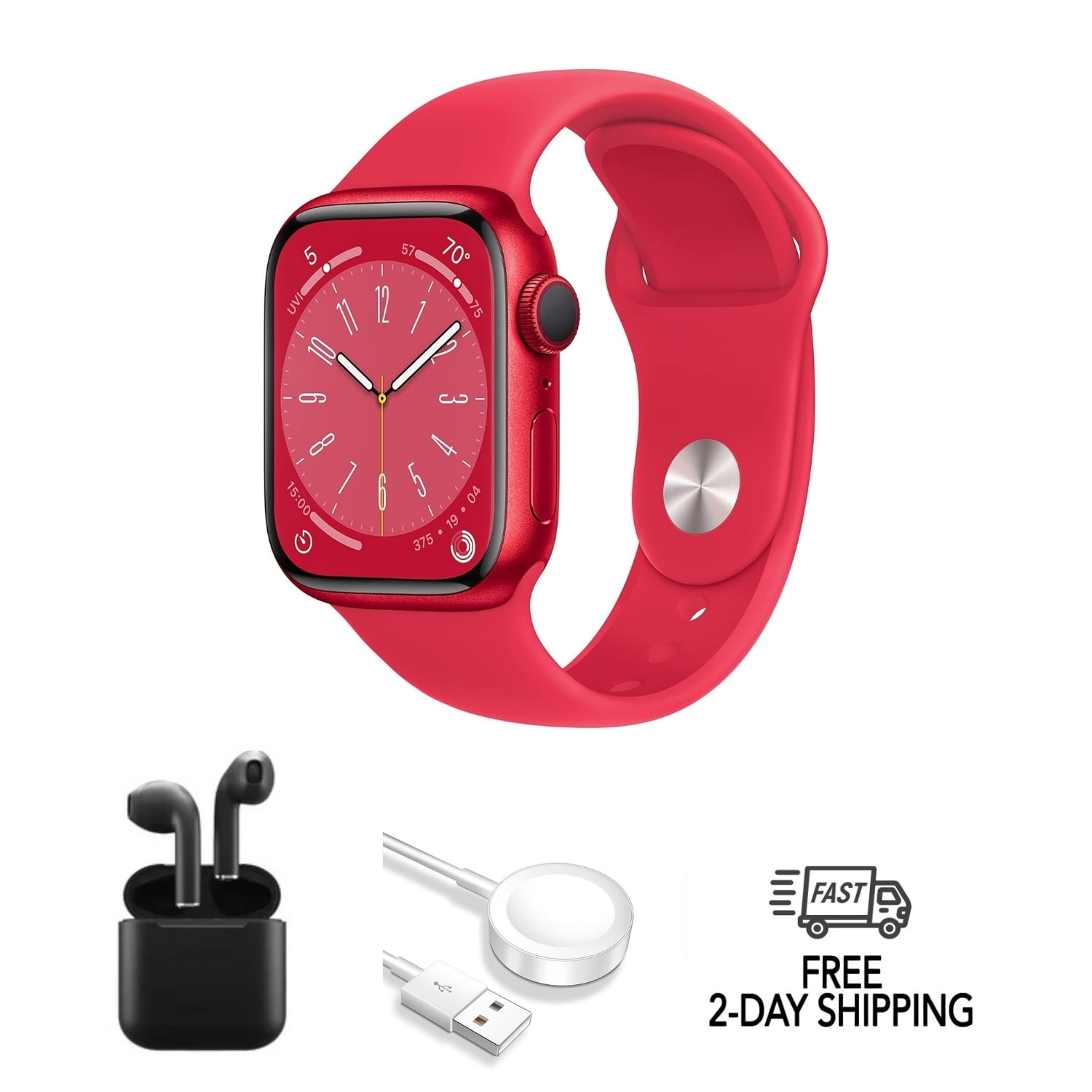 Pre-Owned Apple Watch Series 8 Aluminum 41mm A2772 (GPS + Cellular) Red ...