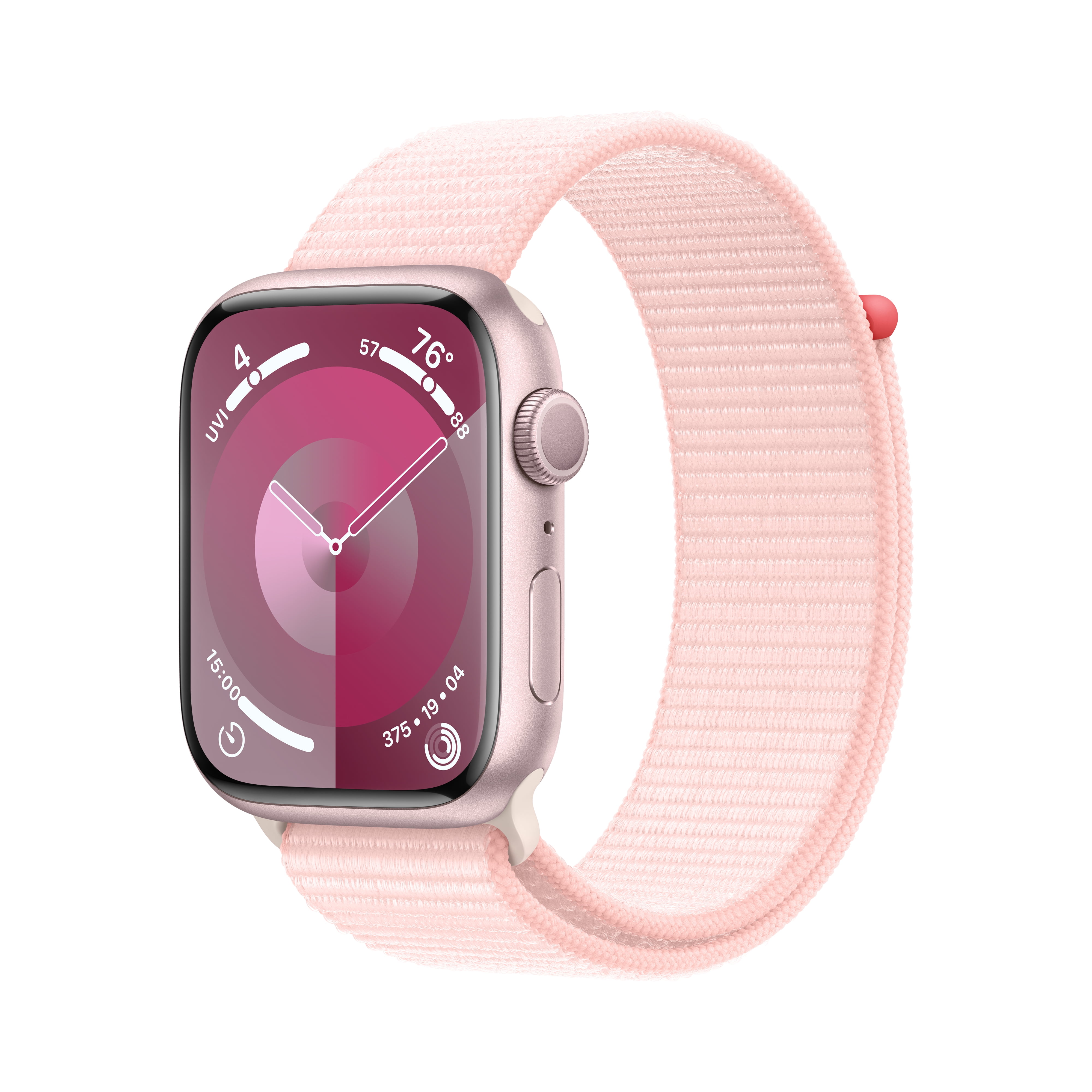 New Apple Watch Series 9, GPS 45mm, Pink Aluminum Case, Light Pink ...