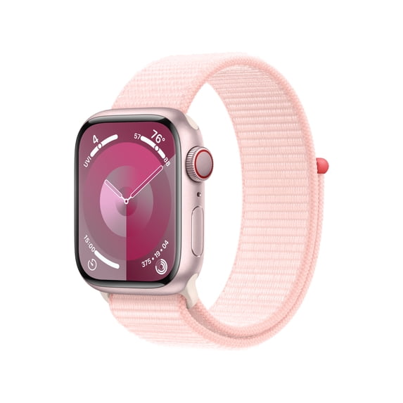 Apple Watch Series 9, GPS + Cellular, 41mm Pink Case with Light Pink ...