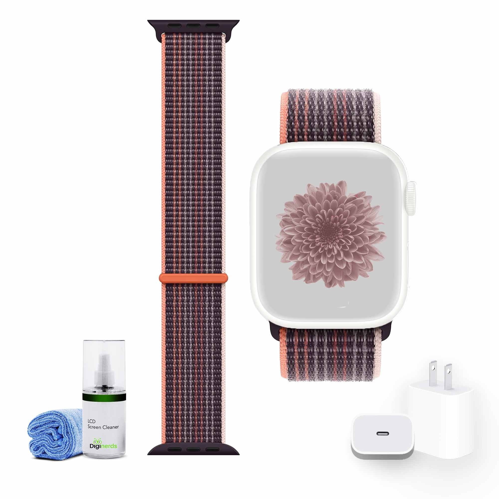 Apple Watch Sport Loop in Elderberry 45mm Bundle with Cleaning Kit and ...