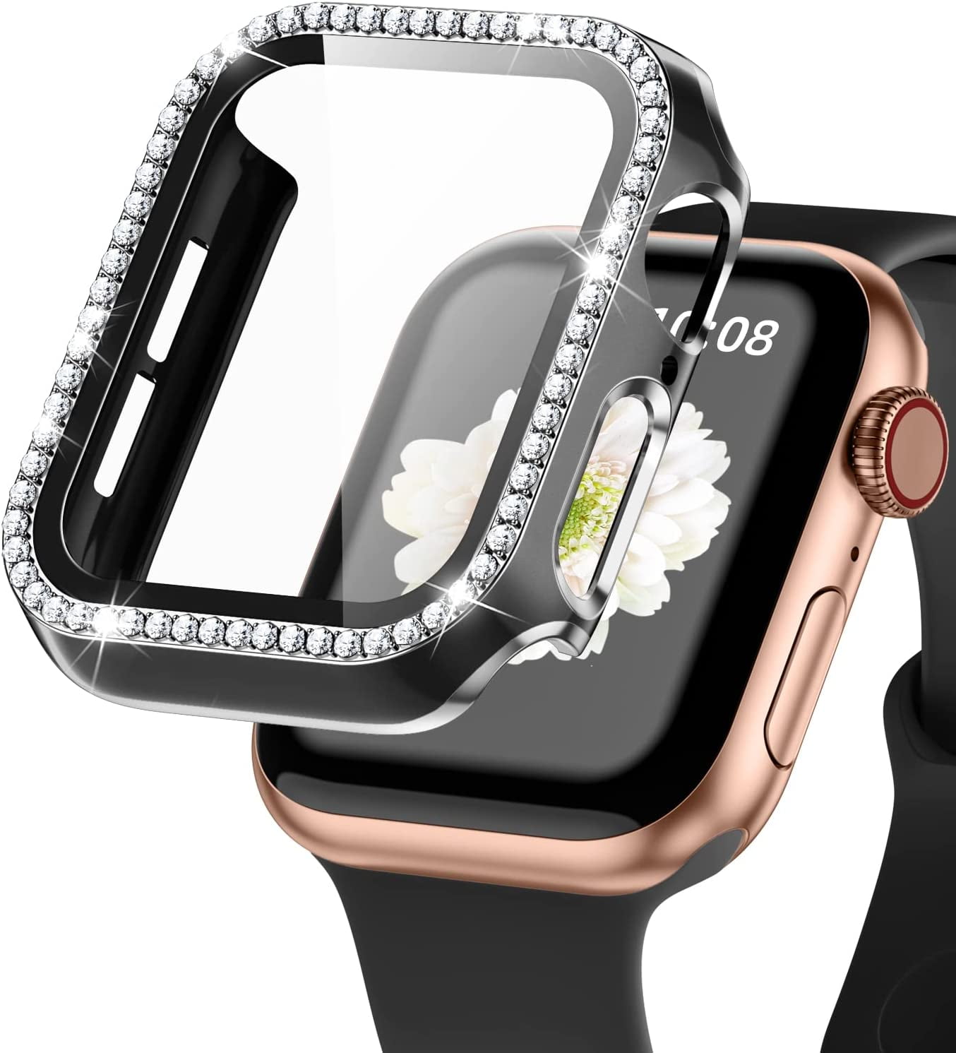 for Apple Watch case 40mm with Tempered Glass Screen Protector for ...