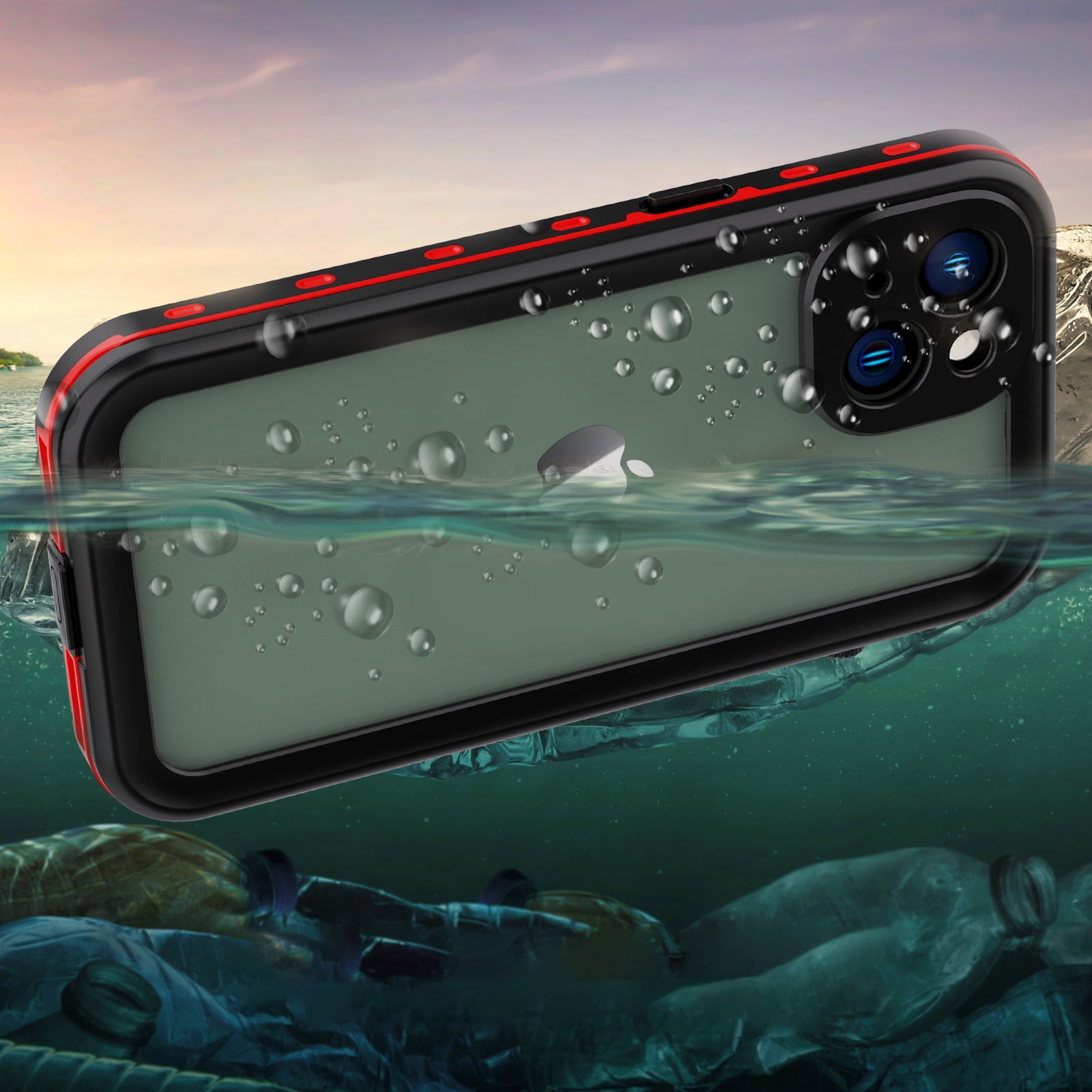 Apple Waterproof slim fit Cell Phone Case for Apple iPhone 15 Plus, Red ...