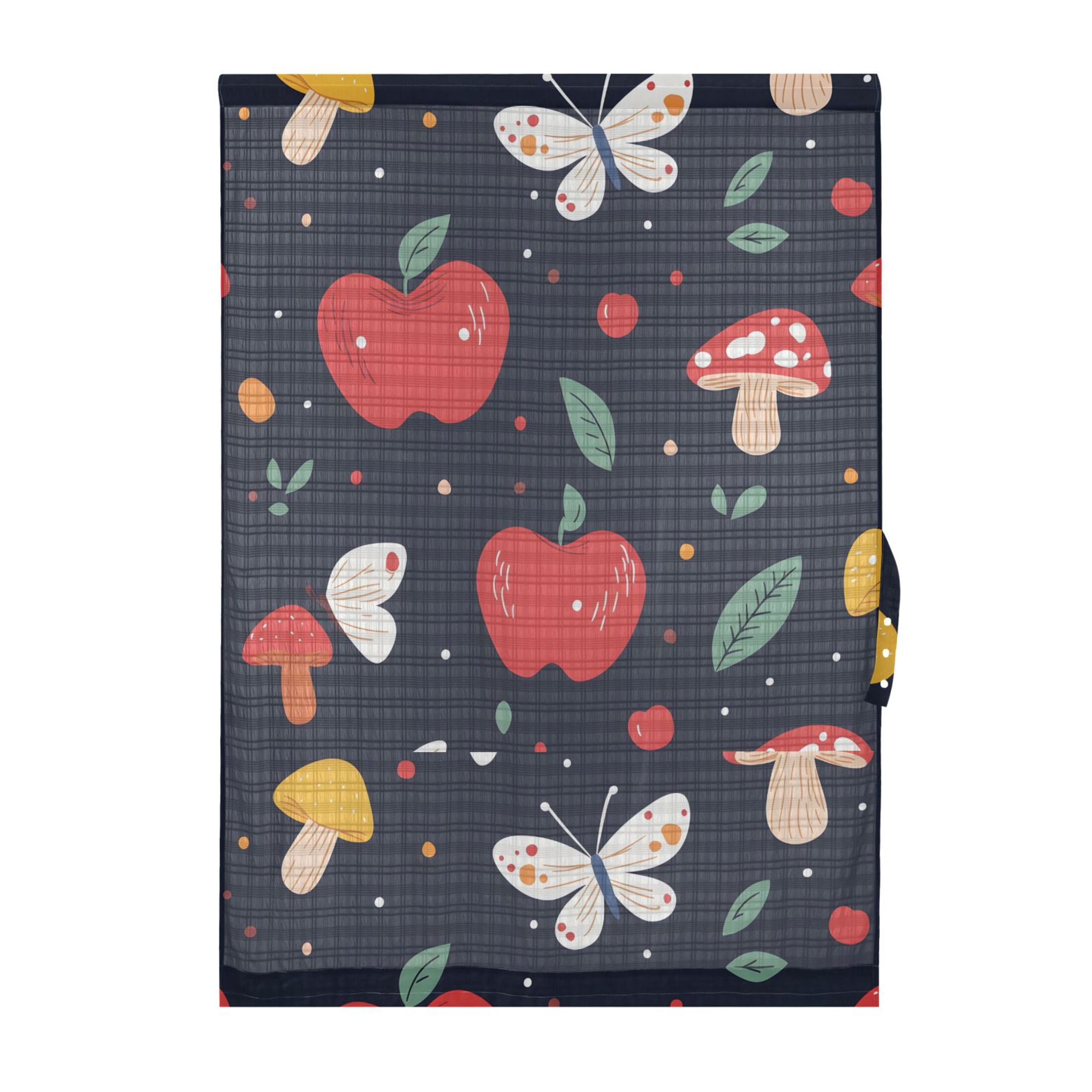 Apple and Butterfly Pattern Door Curtain Sheer Privacy Light Filtering ...