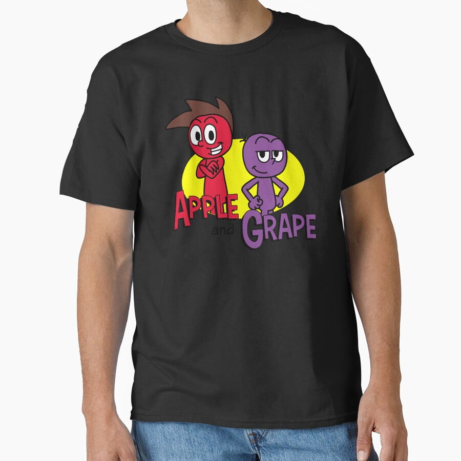 Apple and Grape Fruit Duo Parody with Cute Minimal Retro Logo Unisex T ...